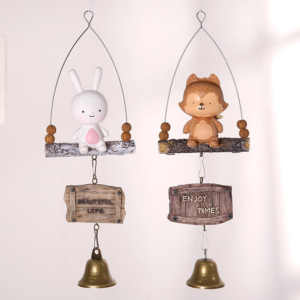 KALLORY Rabbit Pattern Wind Chime Bells Hanging Mom Decorations Mother ...