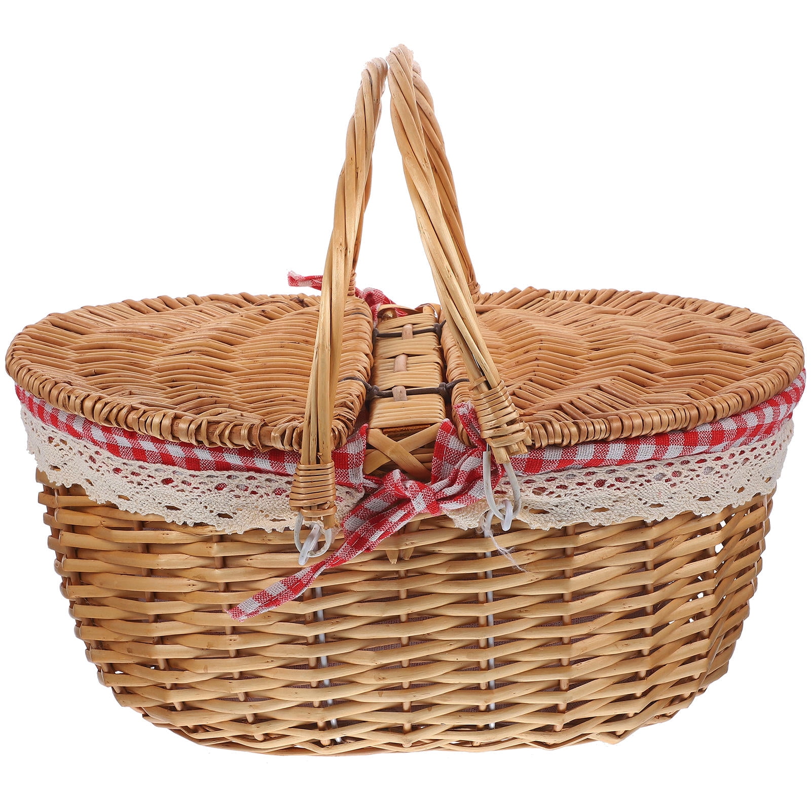 KALLORY Rattan Picnic Basket Storage Baskets Outdoor Baby Shopping ...