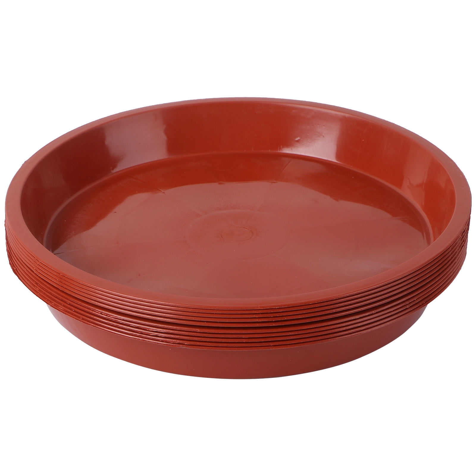KALLORY Red 10Pcs Round Plastic Flowerpot Tray for Indoor and Outdoor ...