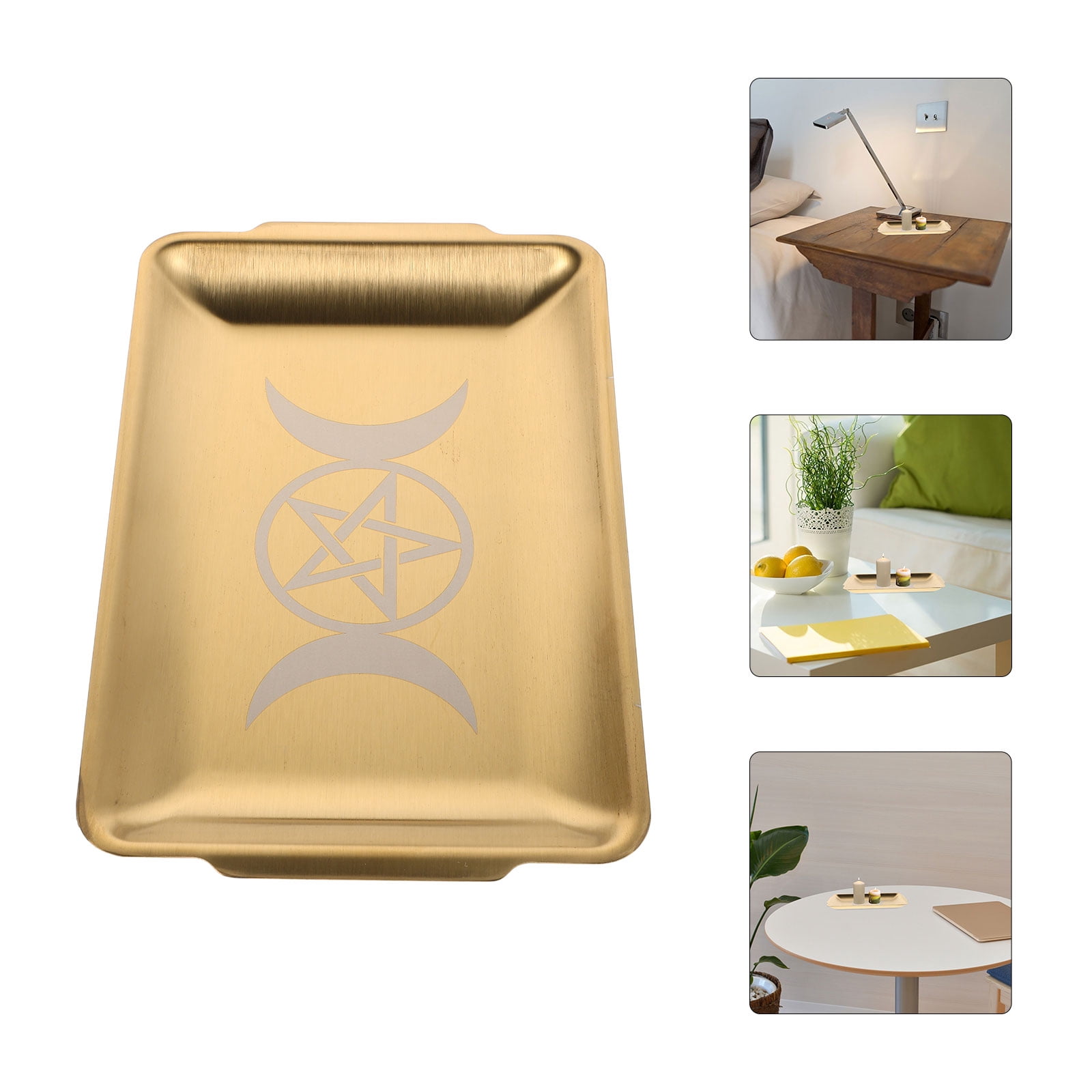 KALLORY Ritual Altar Plate Altar Ritual Plate Stainless Steel Flat Bowl ...