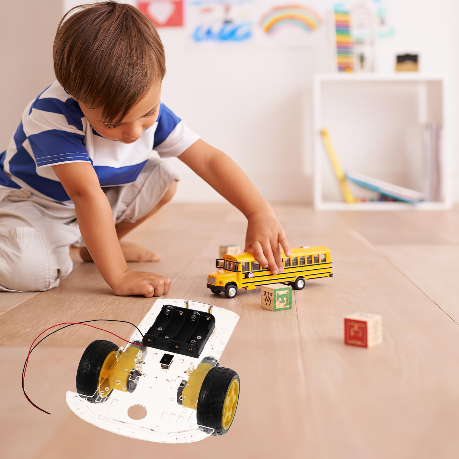 KALLORY Robot Car Chassis Kit 1Pack with for Makers and Enthusiasts ...