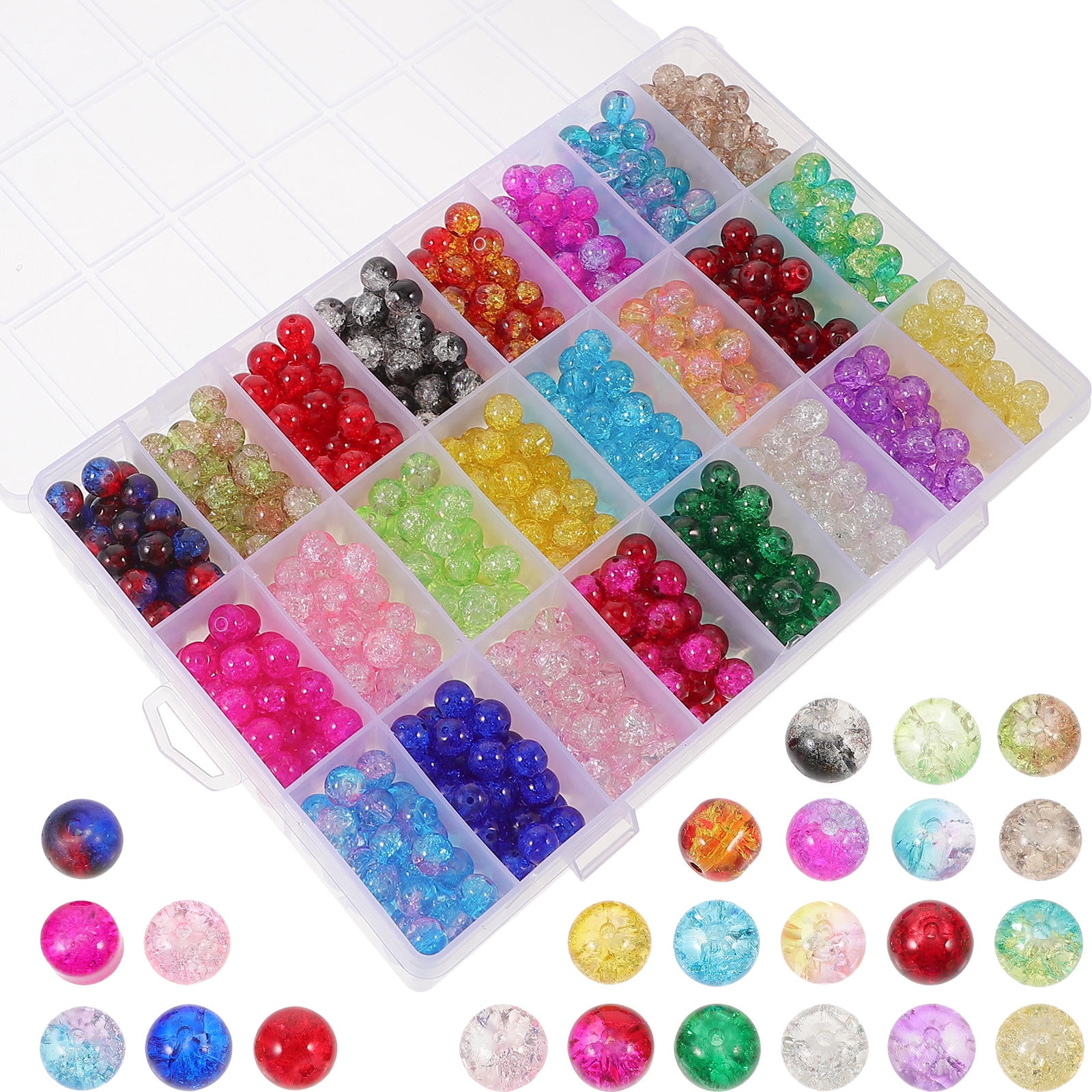 KALLORY Round Glass Beads for Jewelry Makers and Craft Enthusiasts Assorted Color - Walmart.com