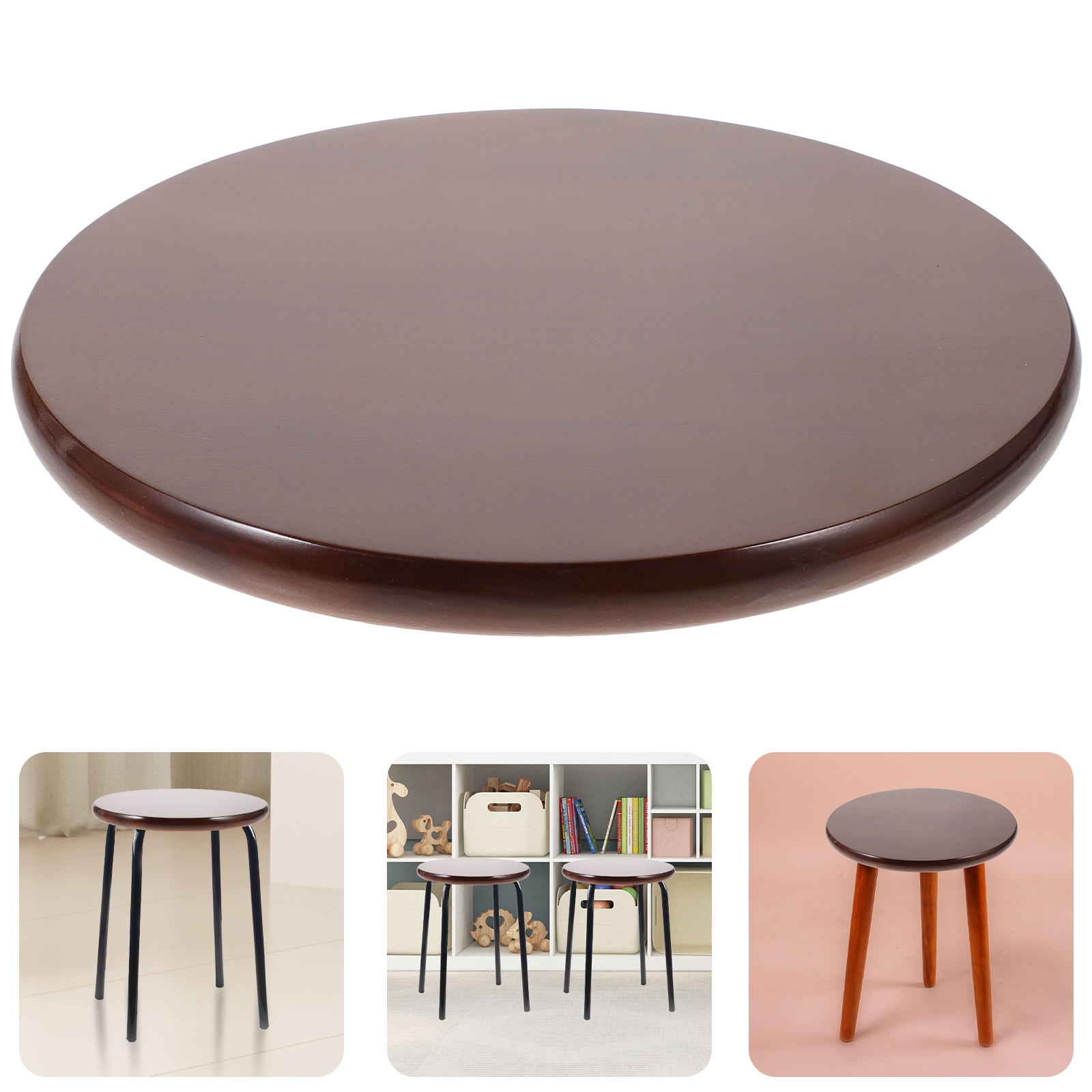 KALLORY Wooden Stool Seat Replacement Comfortable Seating Dark Brown ...