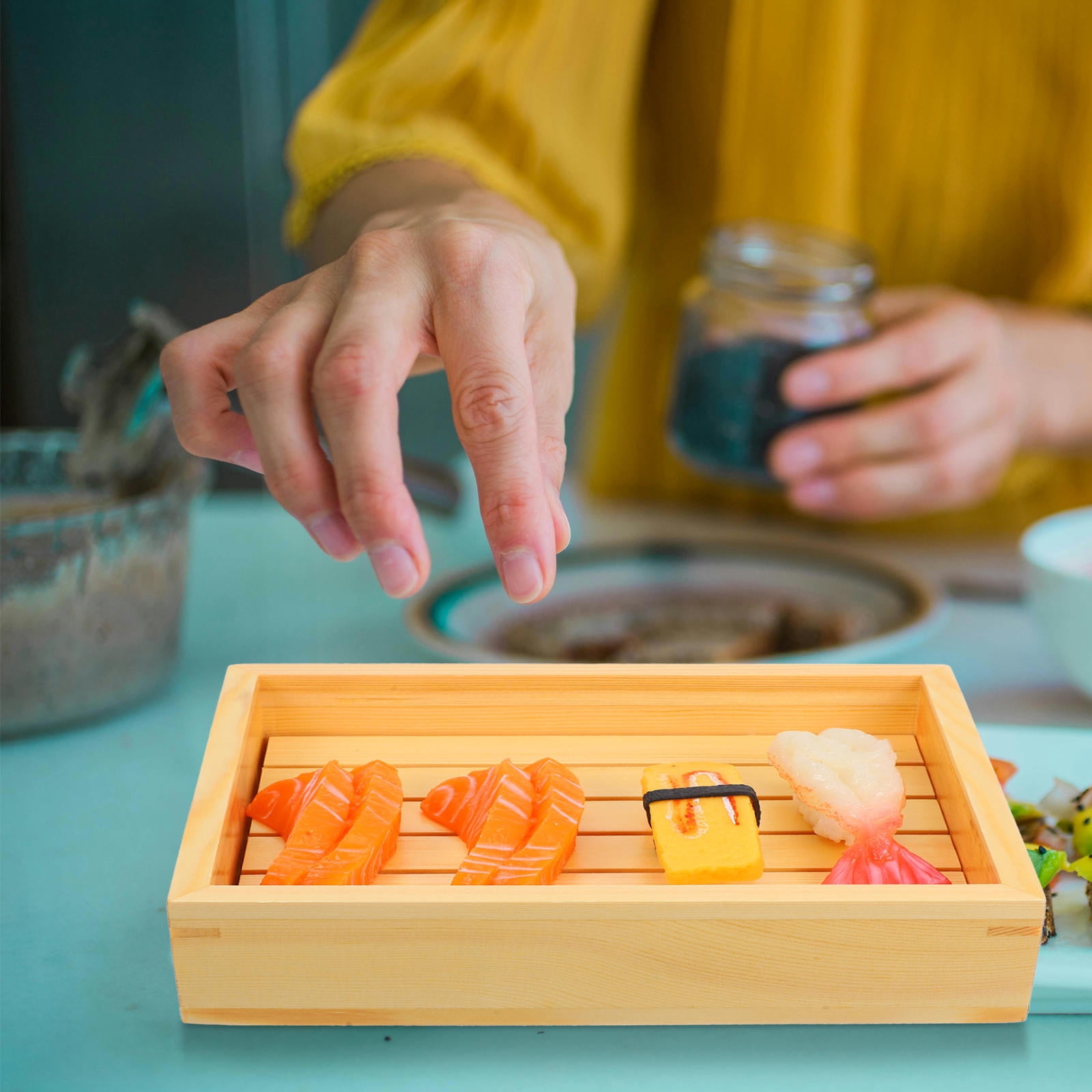 KALLORY Sushi Tray for Sashimi Snacks Desserts 1 Set Serving Dish Meat ...