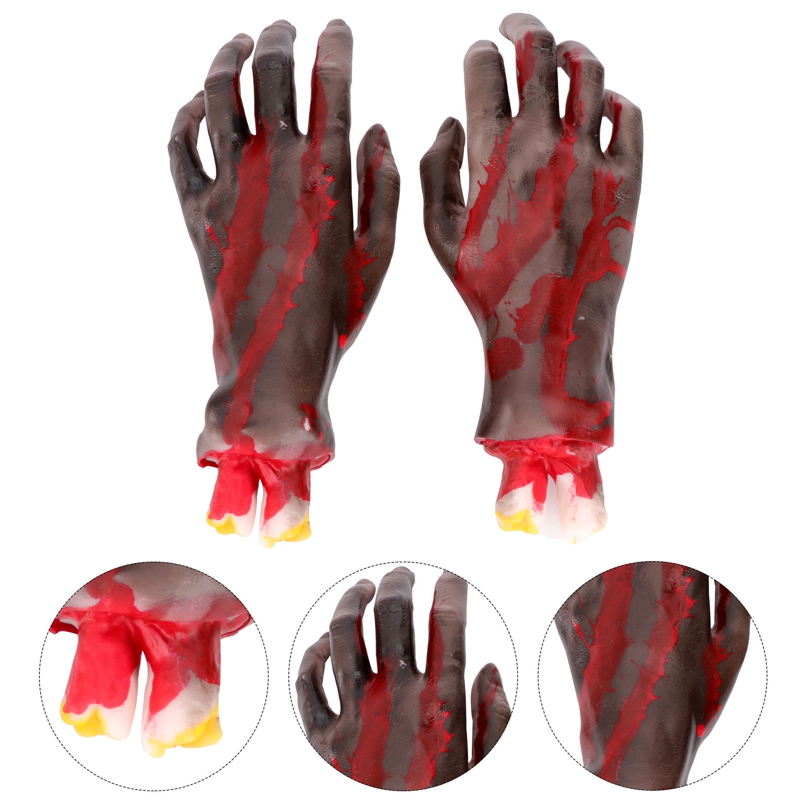 KALLORY 1Pair Prank Hand Prop Black Plastic Spooky Party Decoration ...