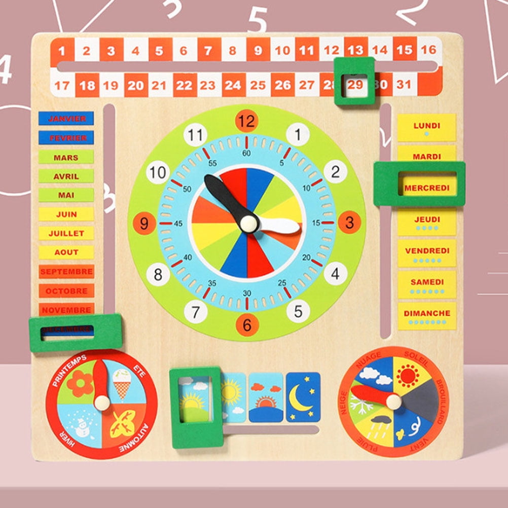 KALLORY Time Teaching Aids Time Cognitive Toy Child 29.5X29.5CM ...