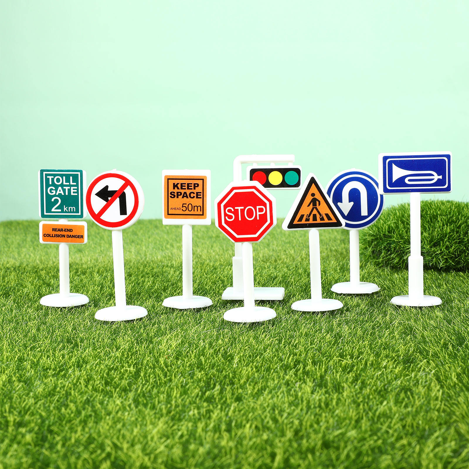 KALLORY 1 Set Traffic Road Signs Multi Paper Plastic Imagination ...