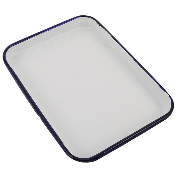 KALLORY Vintage Enamel Baking Pan Rectangular White Porcelain Coated ...