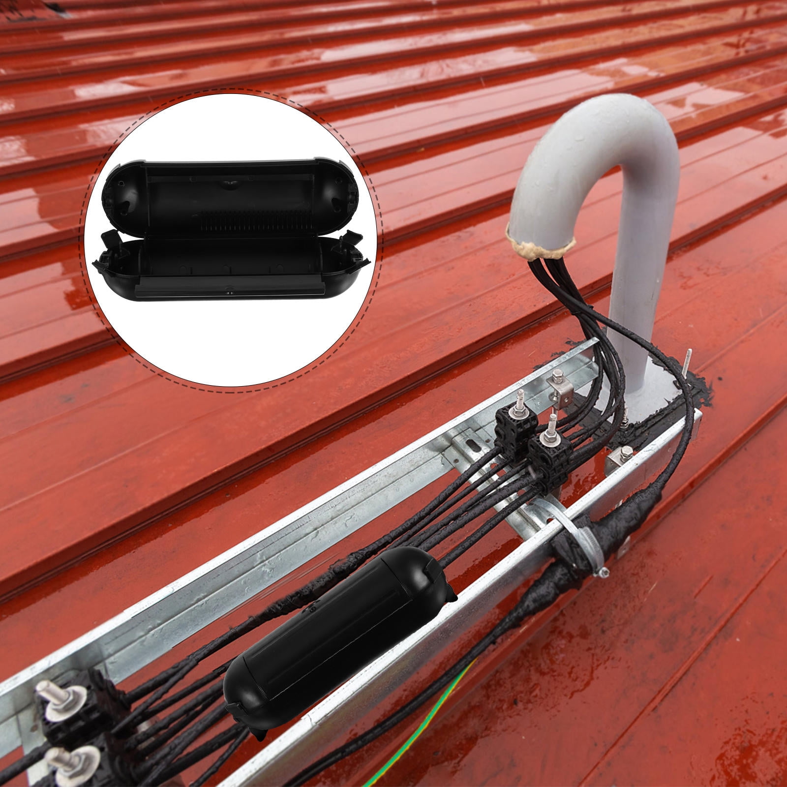 KALLORY Weatherproof Junction Box Black 1Pcs for Outdoor Extension Cord ...