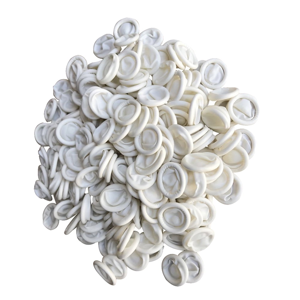 KALLORY White Cylindrical Latex Finger Sleeves 830Pcs for Fingertips ...