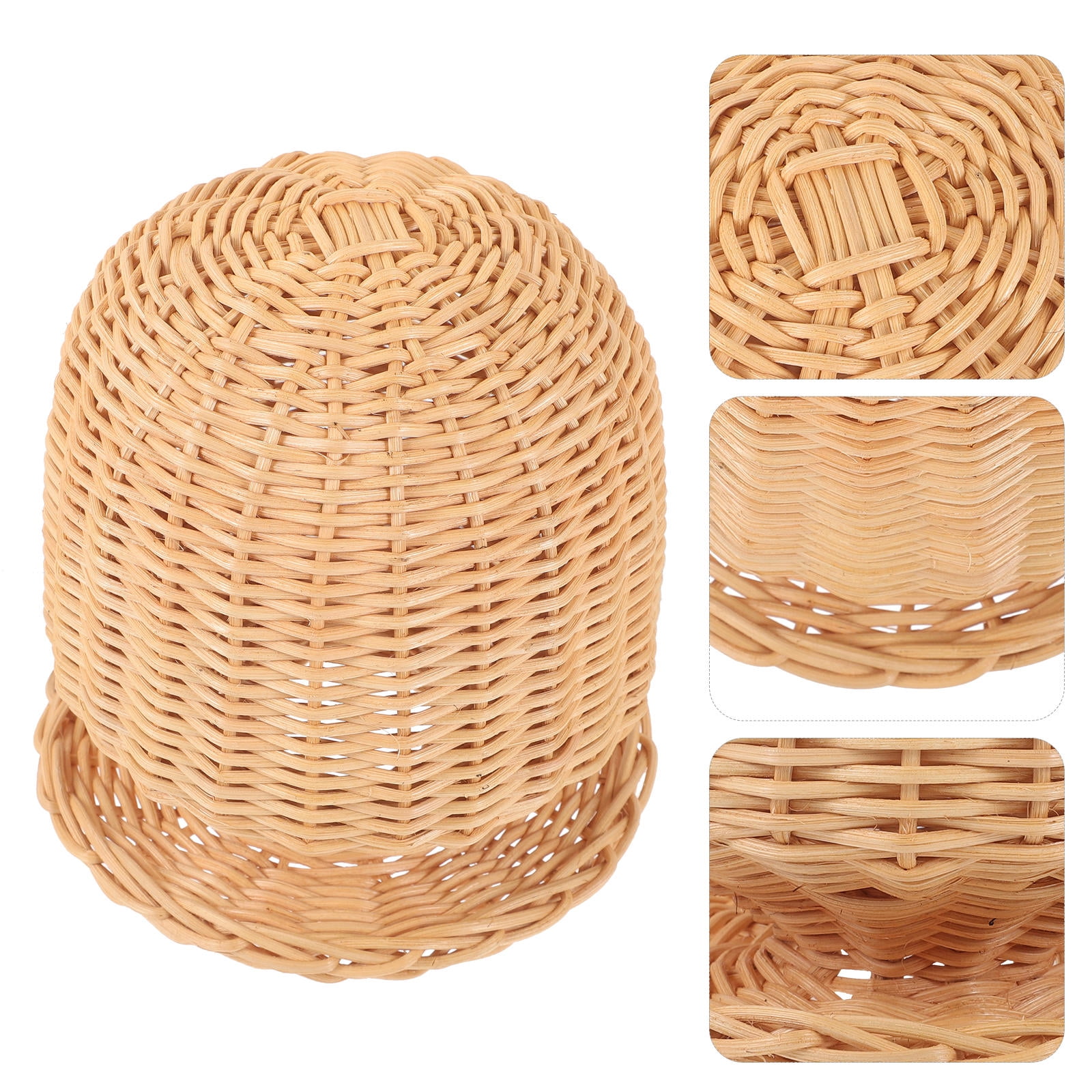 KALLORY Wicker Hat Form Rattan Hat Rack Light Brown 1Pcs for ...