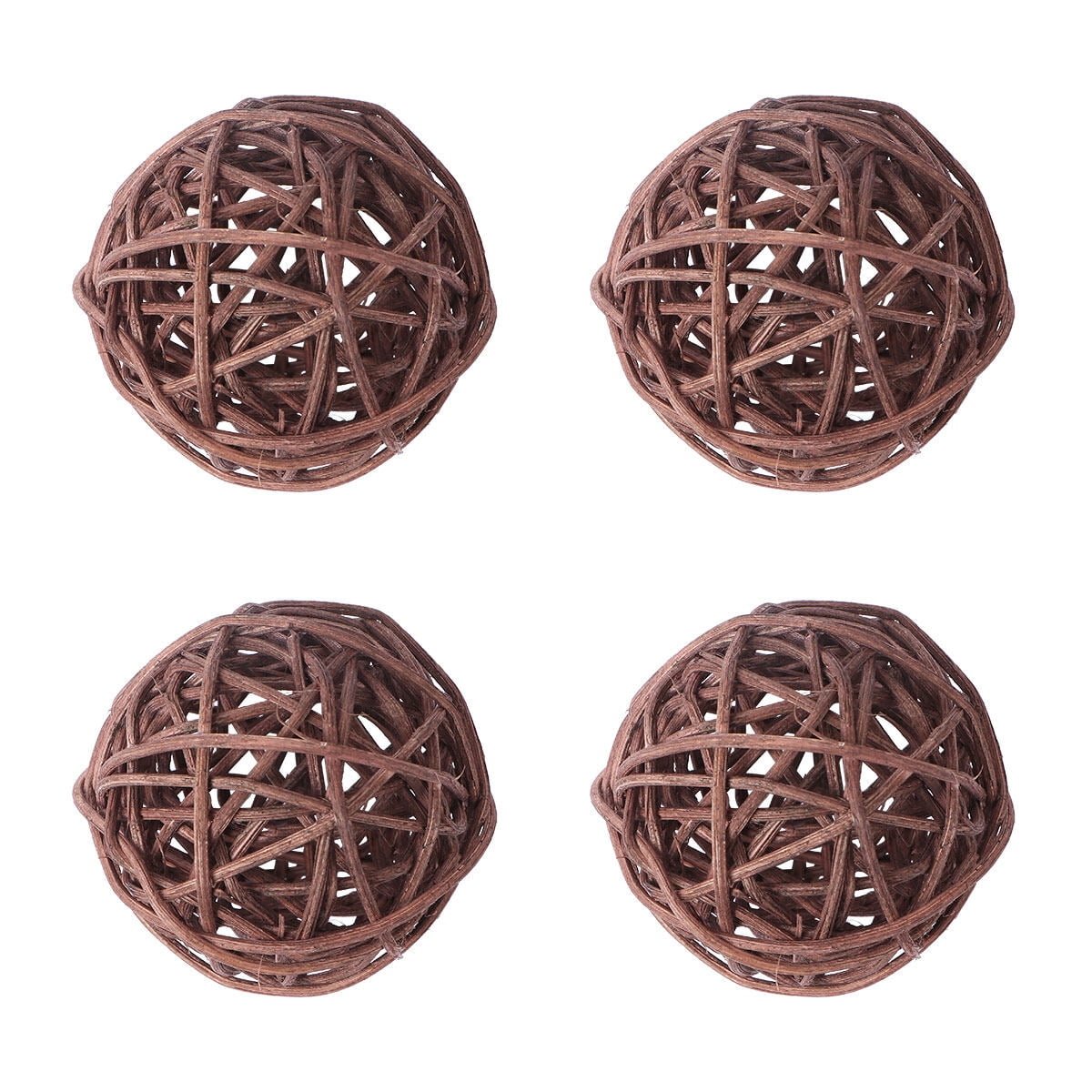 KALLORY Wicker Rattan Balls Decorative 15Pack Wooden Simple DIY Craft ...
