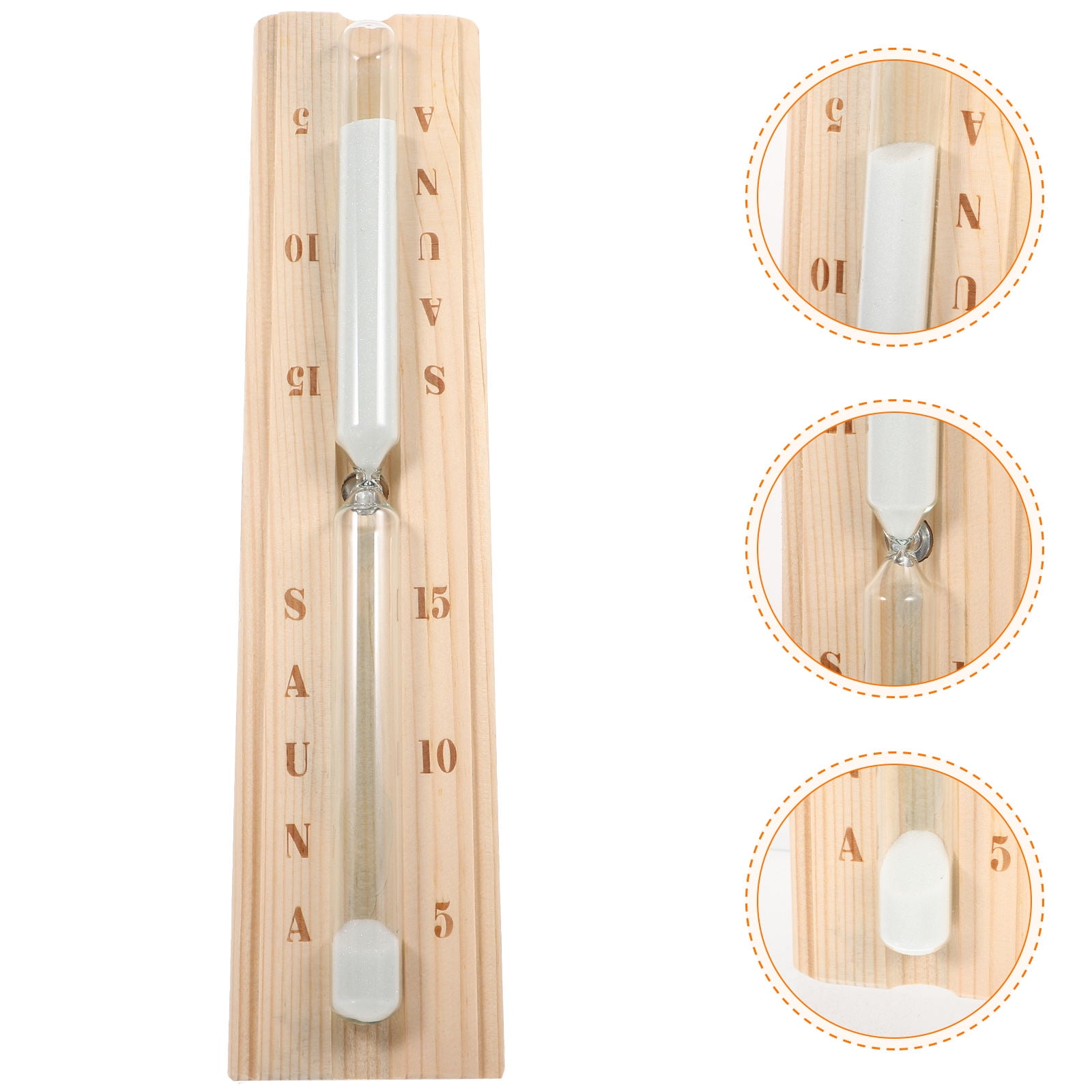 KALLORY Wooden Hourglass Glass Tube Hourglass Clear Hourglass Timer ...