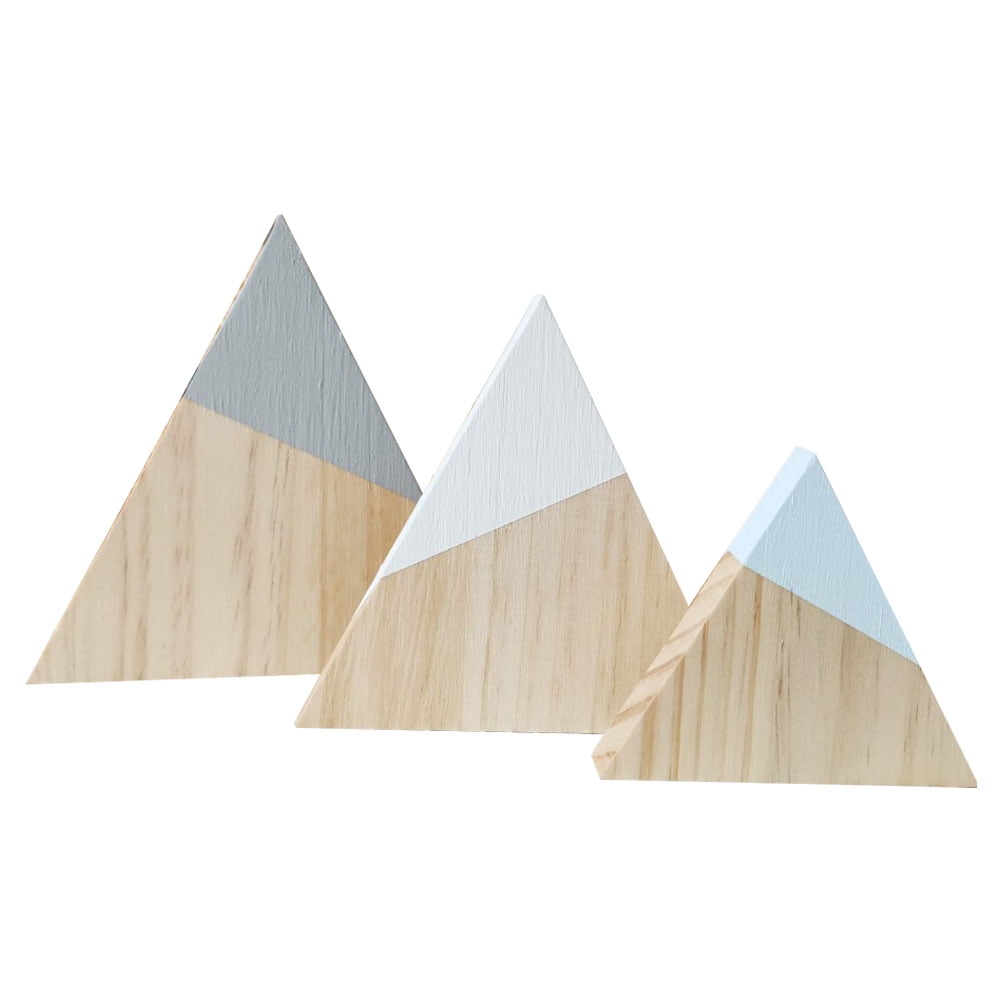 KALLORY Wooden Mountain Signs Table Decor Set of 3 Assorted Colors for ...