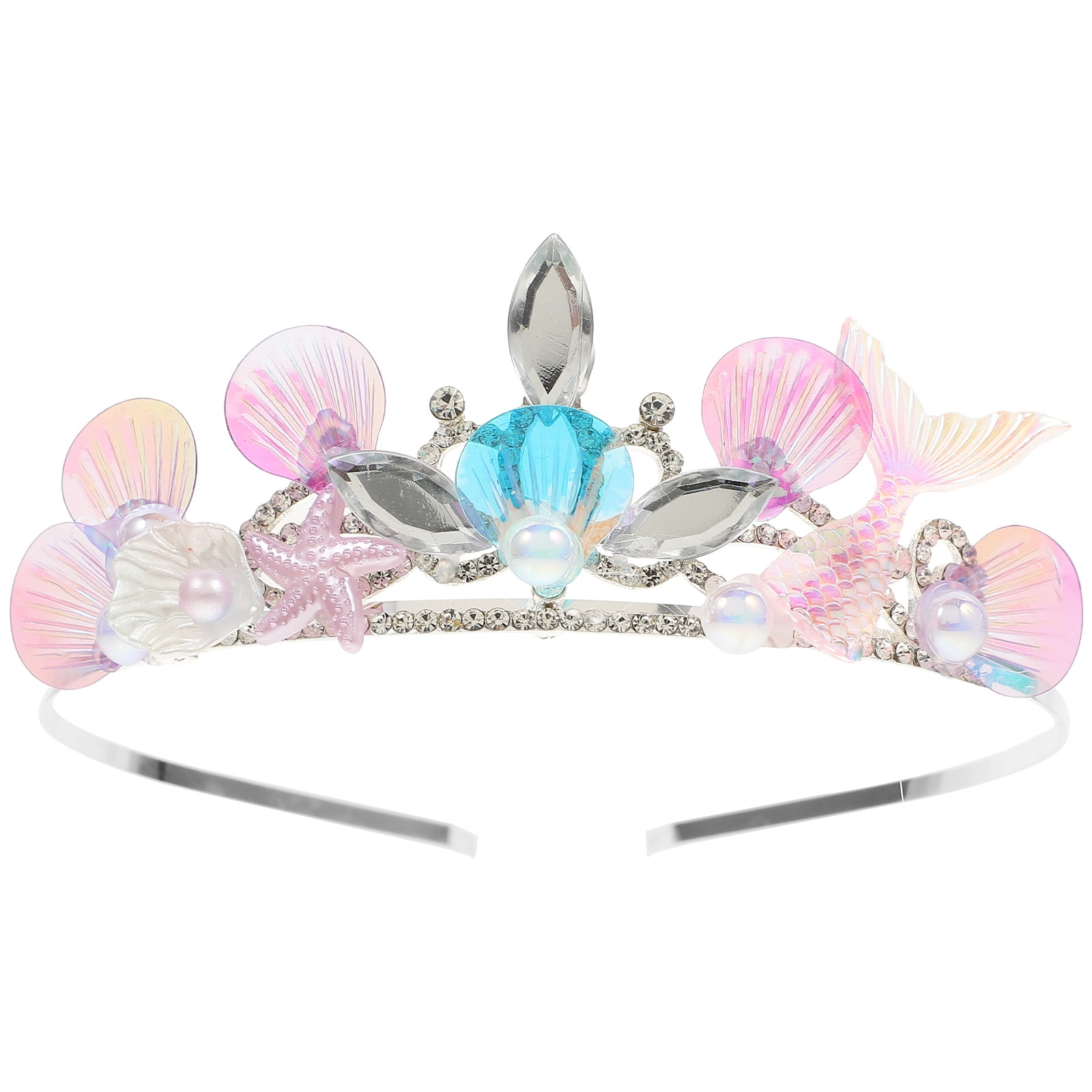 KALLORY shiny crown headband Mermaid Headband Ocean Theme for ...