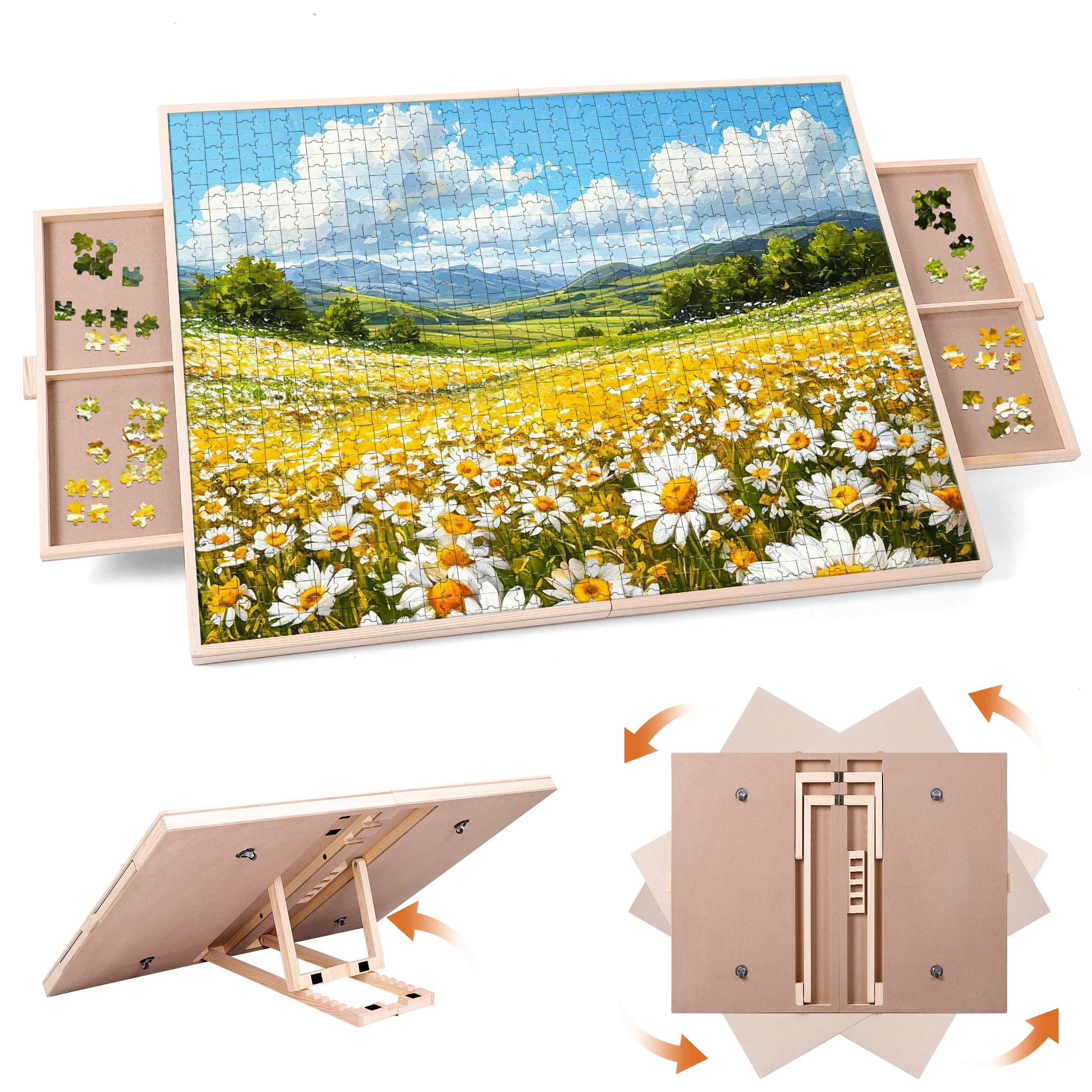 KALNUR 1500 Pieces 2-in-1 Tilting & Rotating Puzzle Board for Adults ...