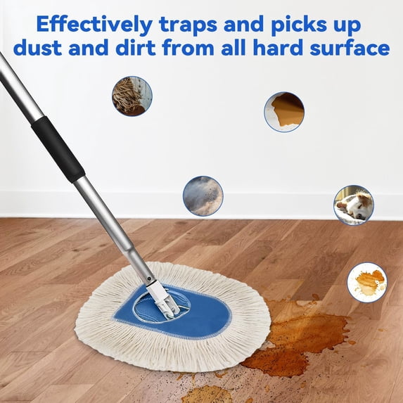 KALOMB-10 Inch Dust Mop Head: Replacement Medium Washable Commercial ...