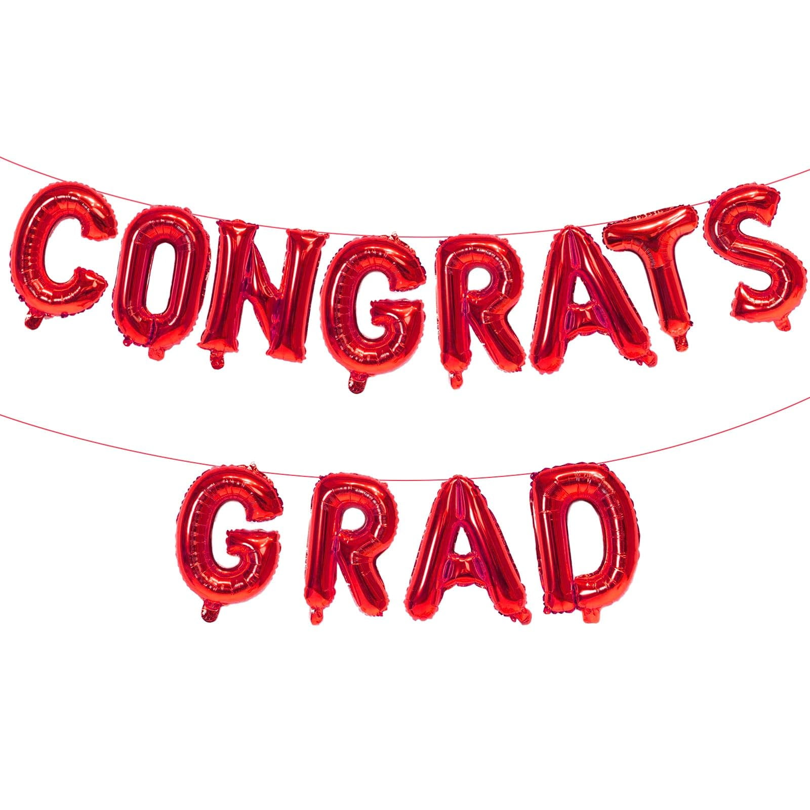 KALOR 16 Inch Red SSF20 Congrats Grad Banner Balloons, Red Congrats ...