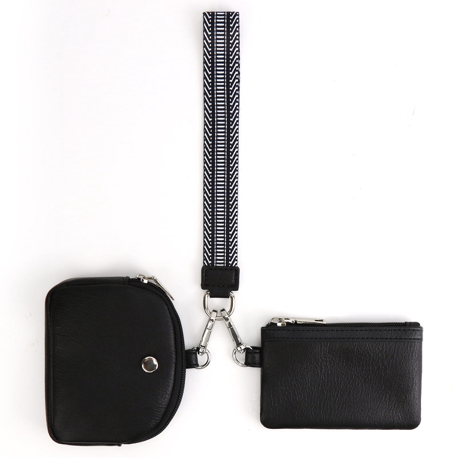 KALUNMA Zip Around Wristlet Wallets for Women Detachable Dual Pouch ...