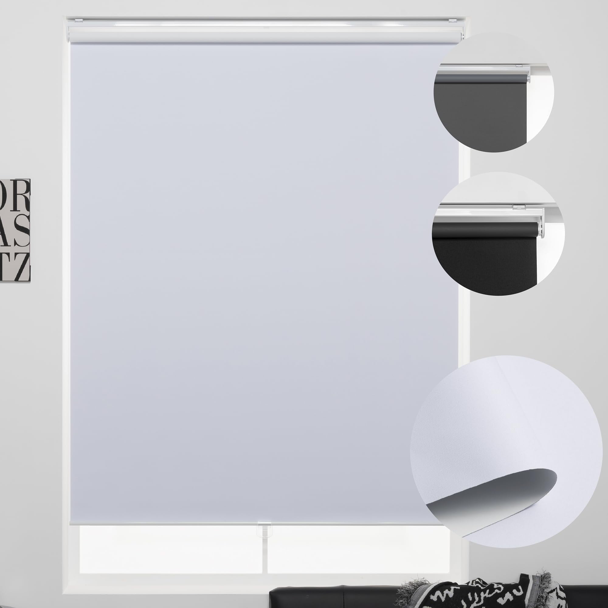 KALYSIE Cordless Roller Shades 100% Blackout Blinds for Windows and ...