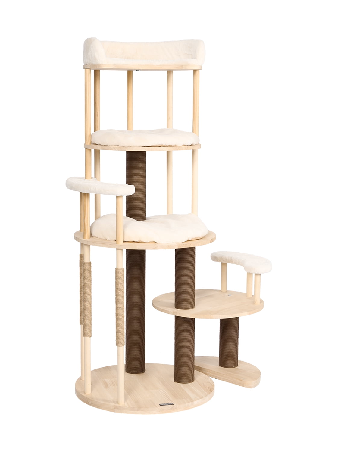 KAMABOKO 57" Boho Cat Tree, 5-Level Corner Cat Tree with Fence ...