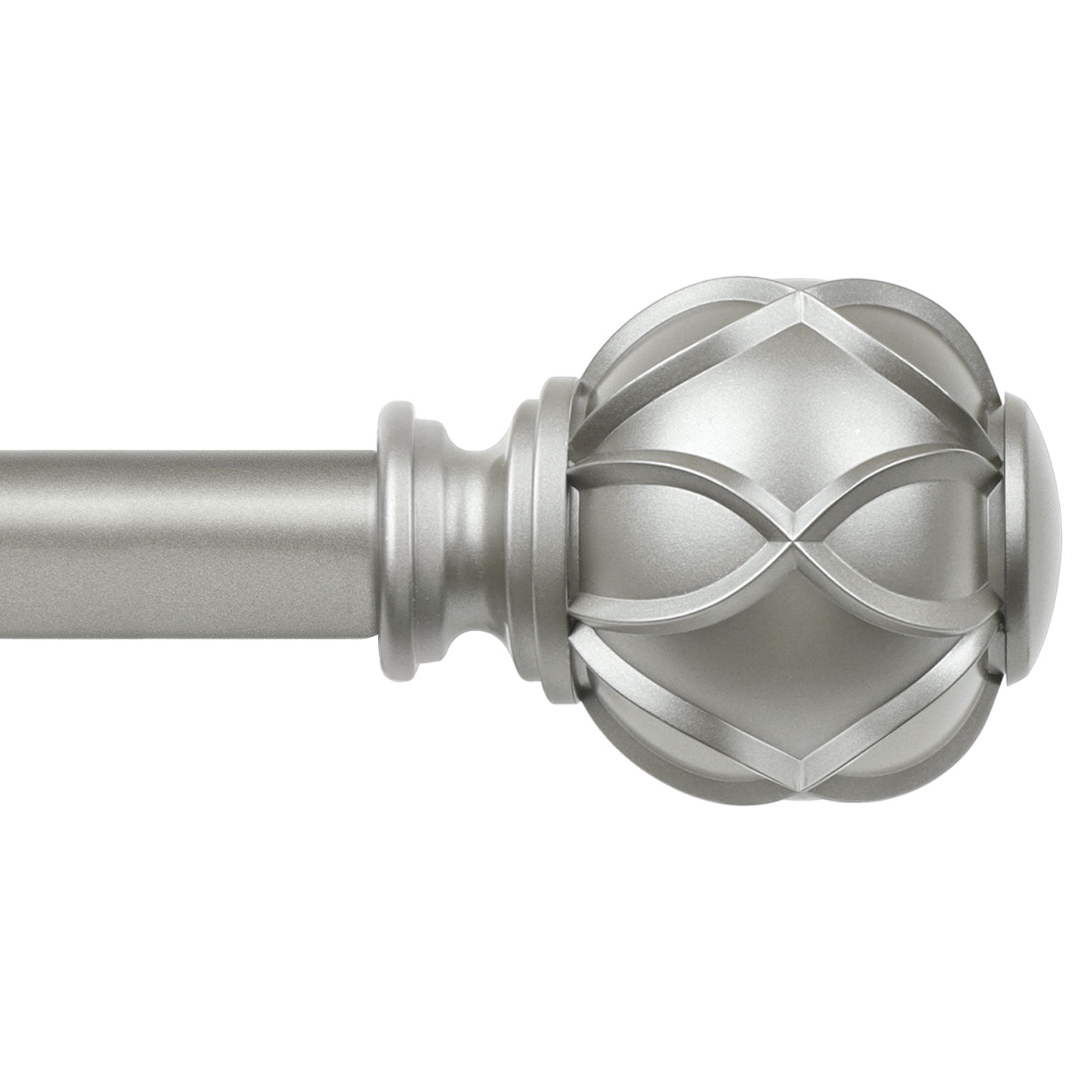 KAMANINA 7/8" Adjustable Single Curtain Rod with Netted Texture Finial ...