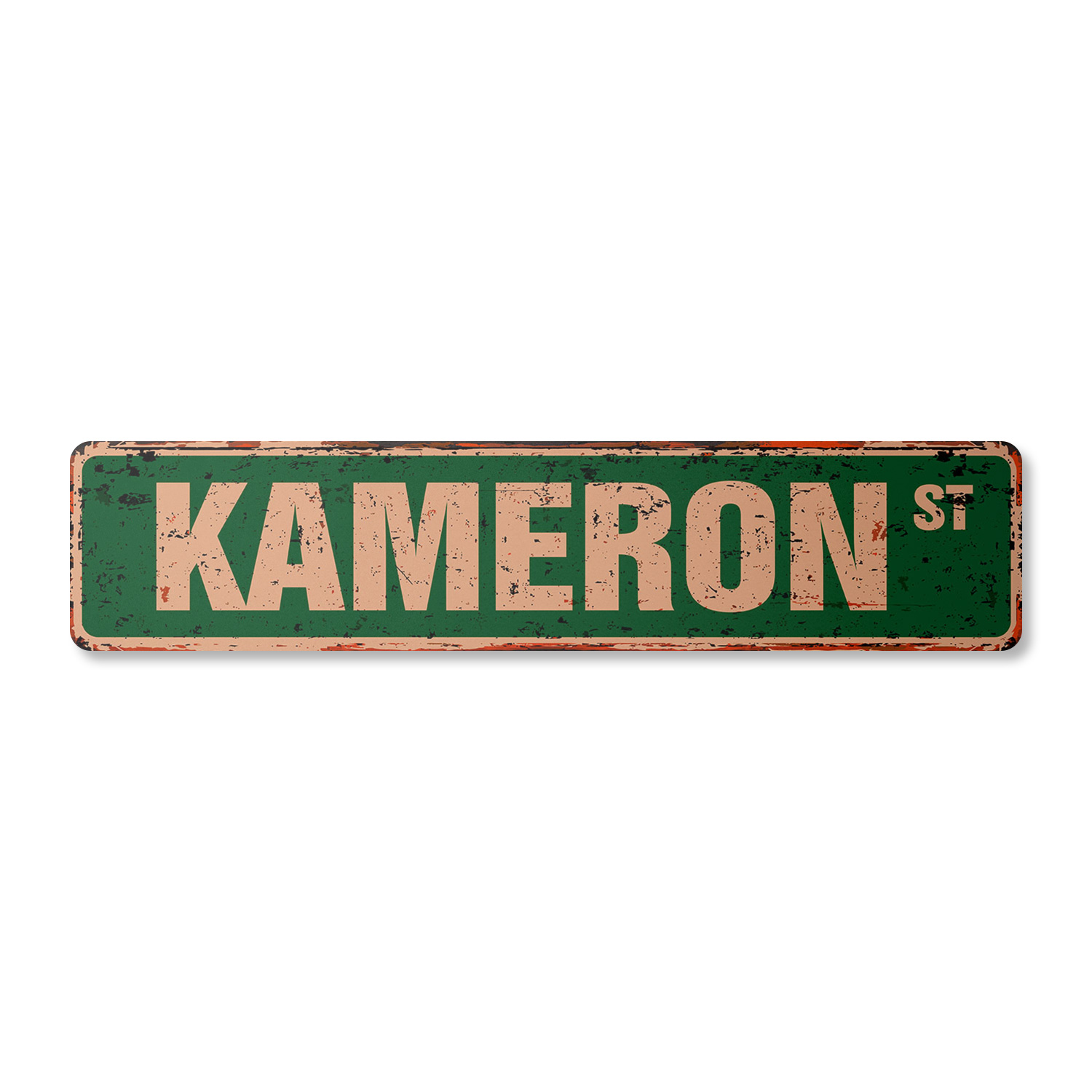 KAMERON Vintage Plastic Street Sign Childrens Name Room Sign | Indoor ...