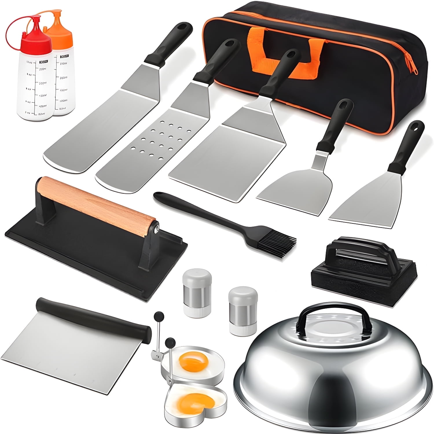 KAMIDA 18PCS BBQ Griddle Accessories Kit, Flat Top Grill Accessories Set for Blackstone and Camp ...