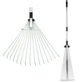 KAMIDA Adjustable Metal Rake for Leaves,Garden Dethatcher Yard Rake ...