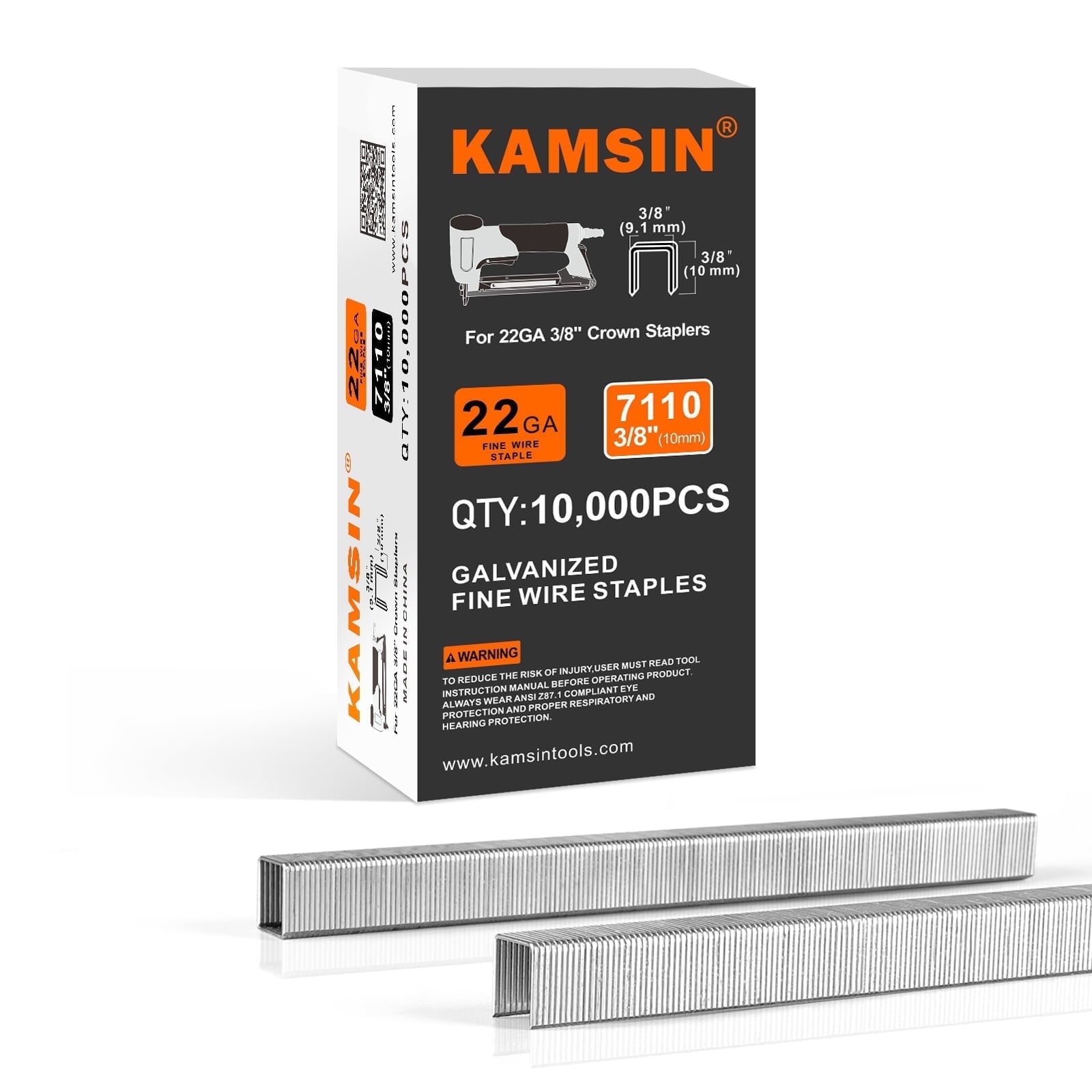 KAMSIN 7110 22 Gauge 71 Series Galvanized Upholstery Staples, 3/8-inch ...
