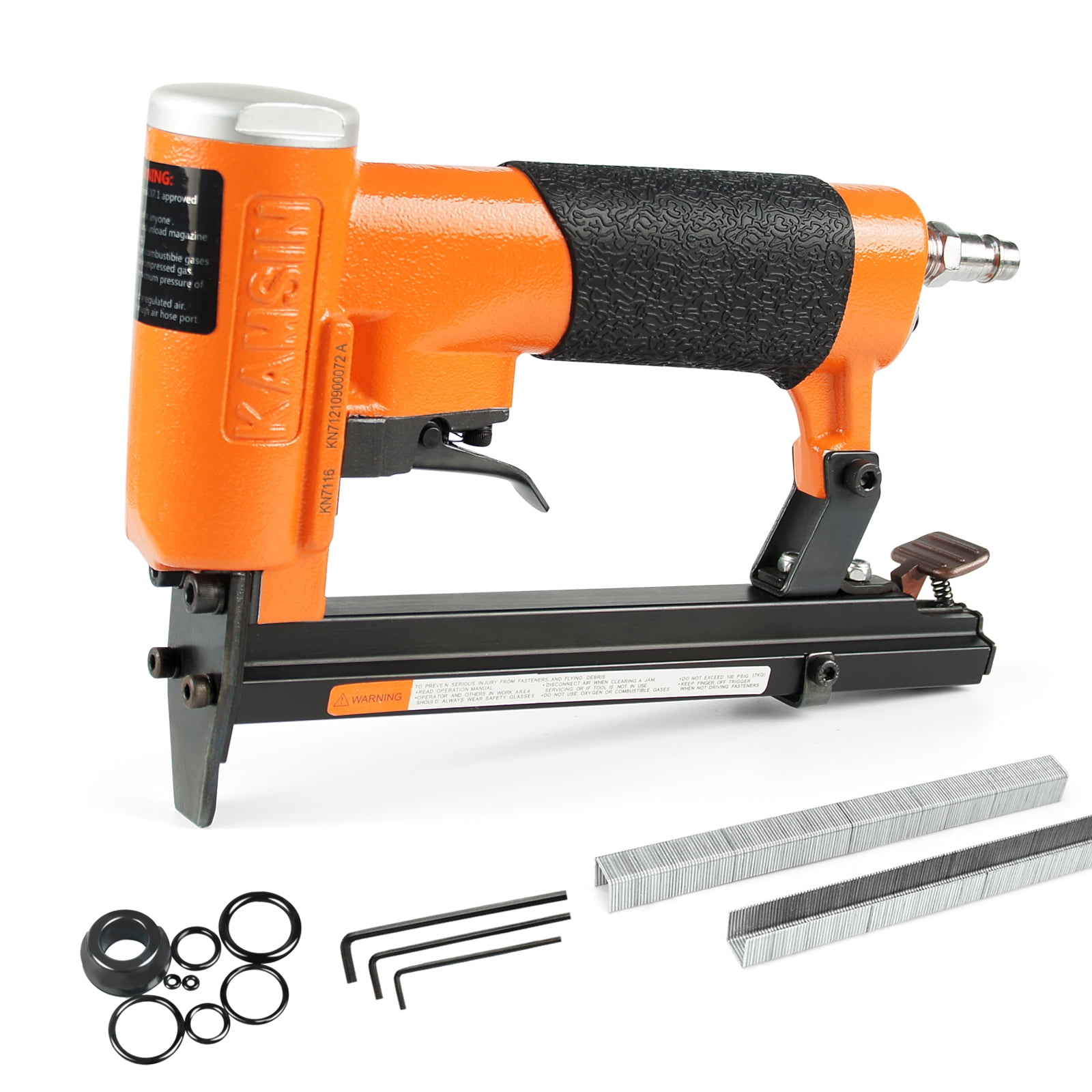 KAMSIN KN7116 22 GA Pneumatic Upholstery Staple Gun, 3/8" Crown 3/16 ...