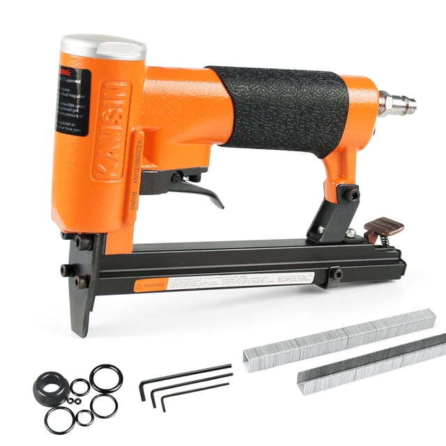 KAMSIN KN7116 22 GA Pneumatic Upholstery Staple Gun, 3/8" Crown 3/16 ...