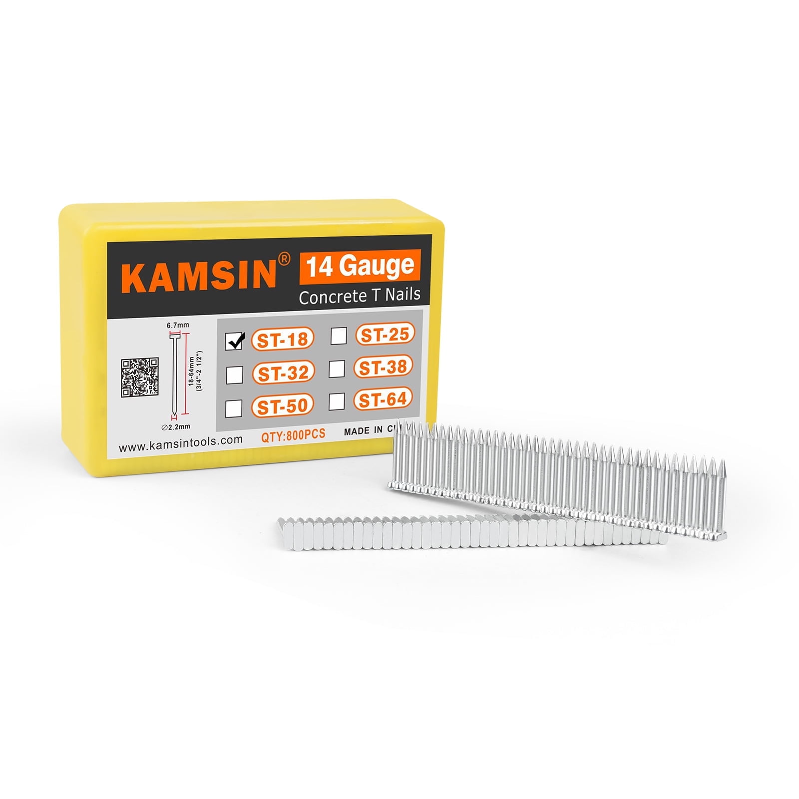 KAMSIN ST18 14 Gauge 3/4'' Length Concrete Nails Concrete T-Nails, galvanized, for Concrete ...