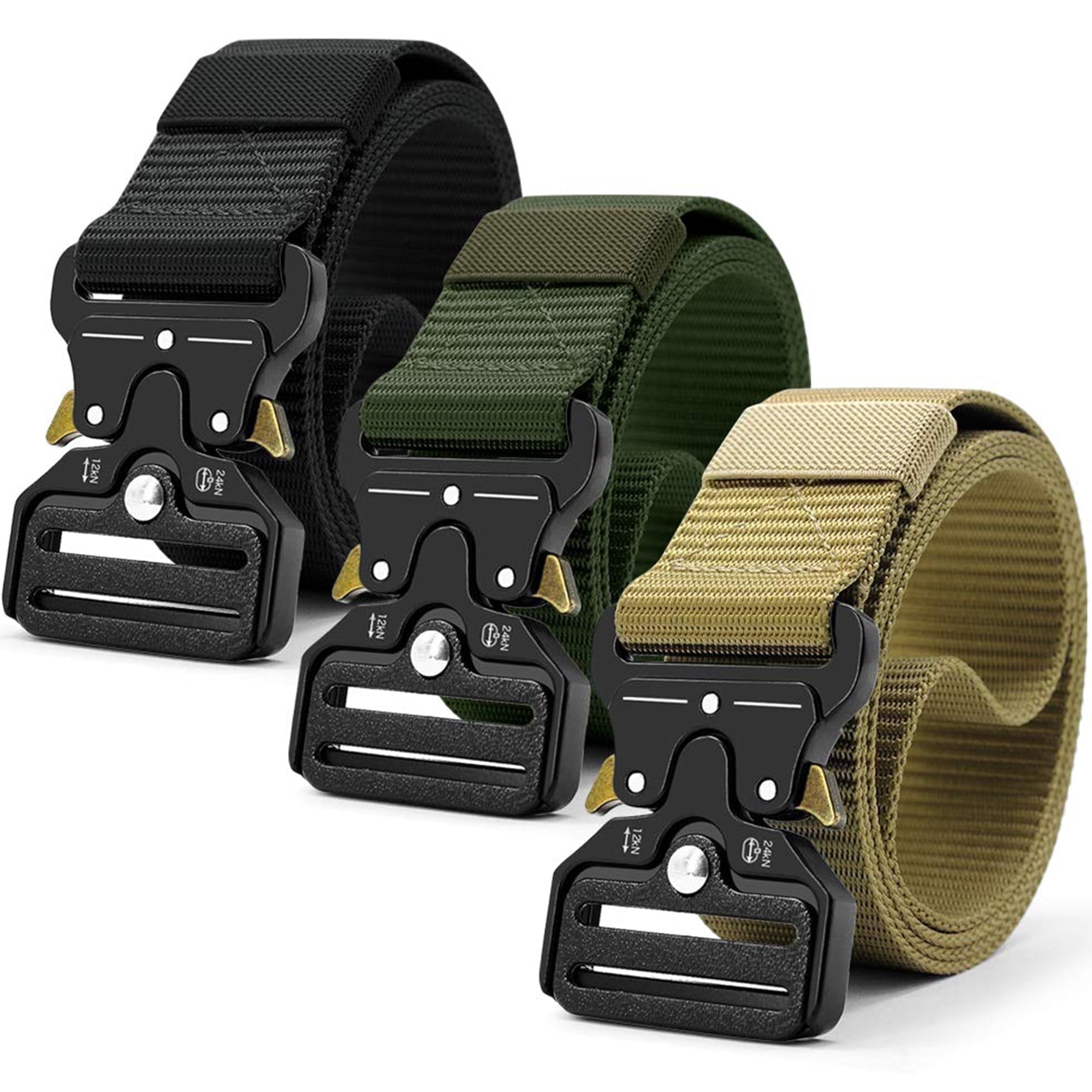 Kanastal 3 Packs Nylon Belt for Men Women, Adjustable Web Work Belt ...