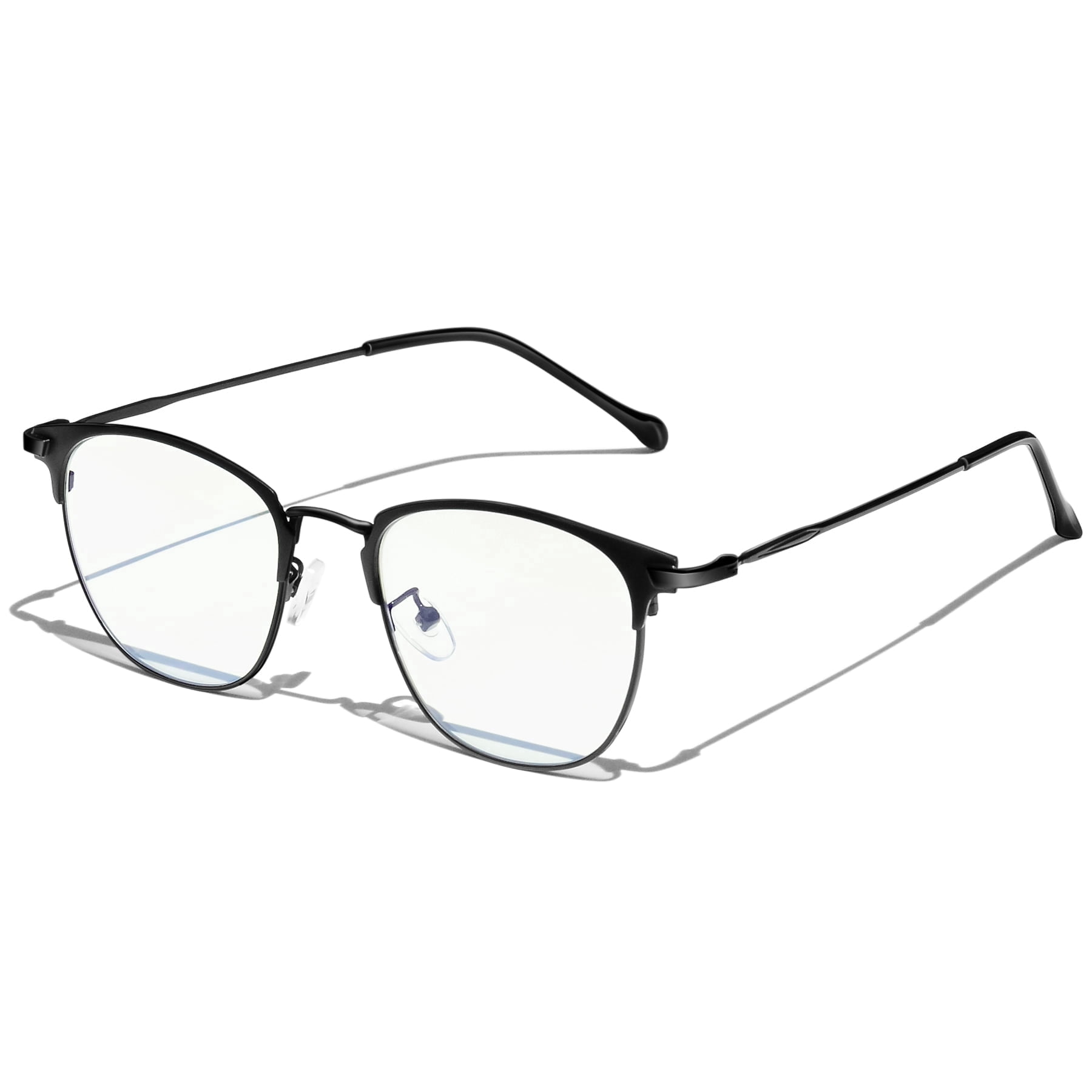 KANASTAL Anti Blue Light Glasses Men Metal Half Rim Computer Reading ...
