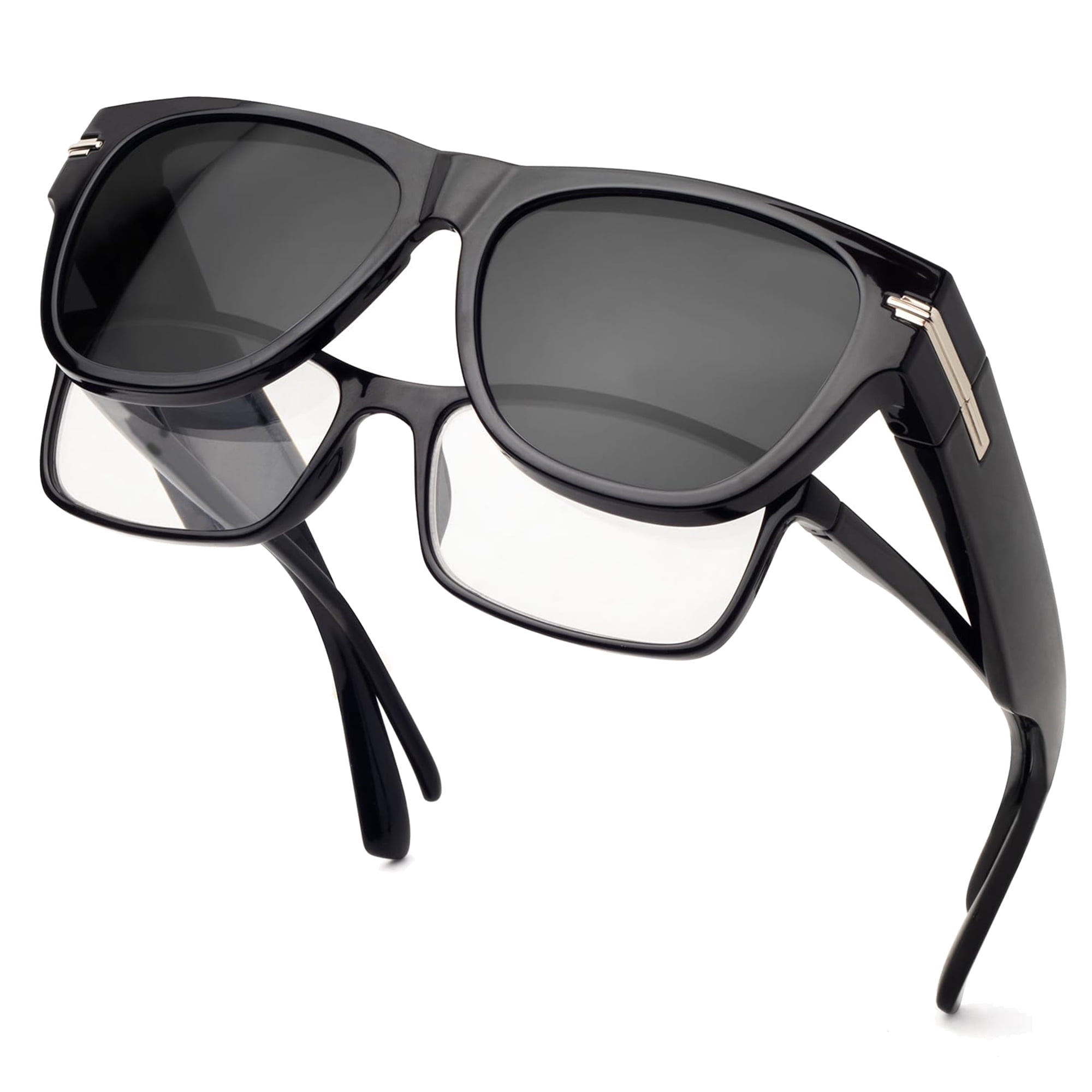 Kanastal Polarized Fit Over Sunglasses, Square Wraparound Shades, UV400 ...