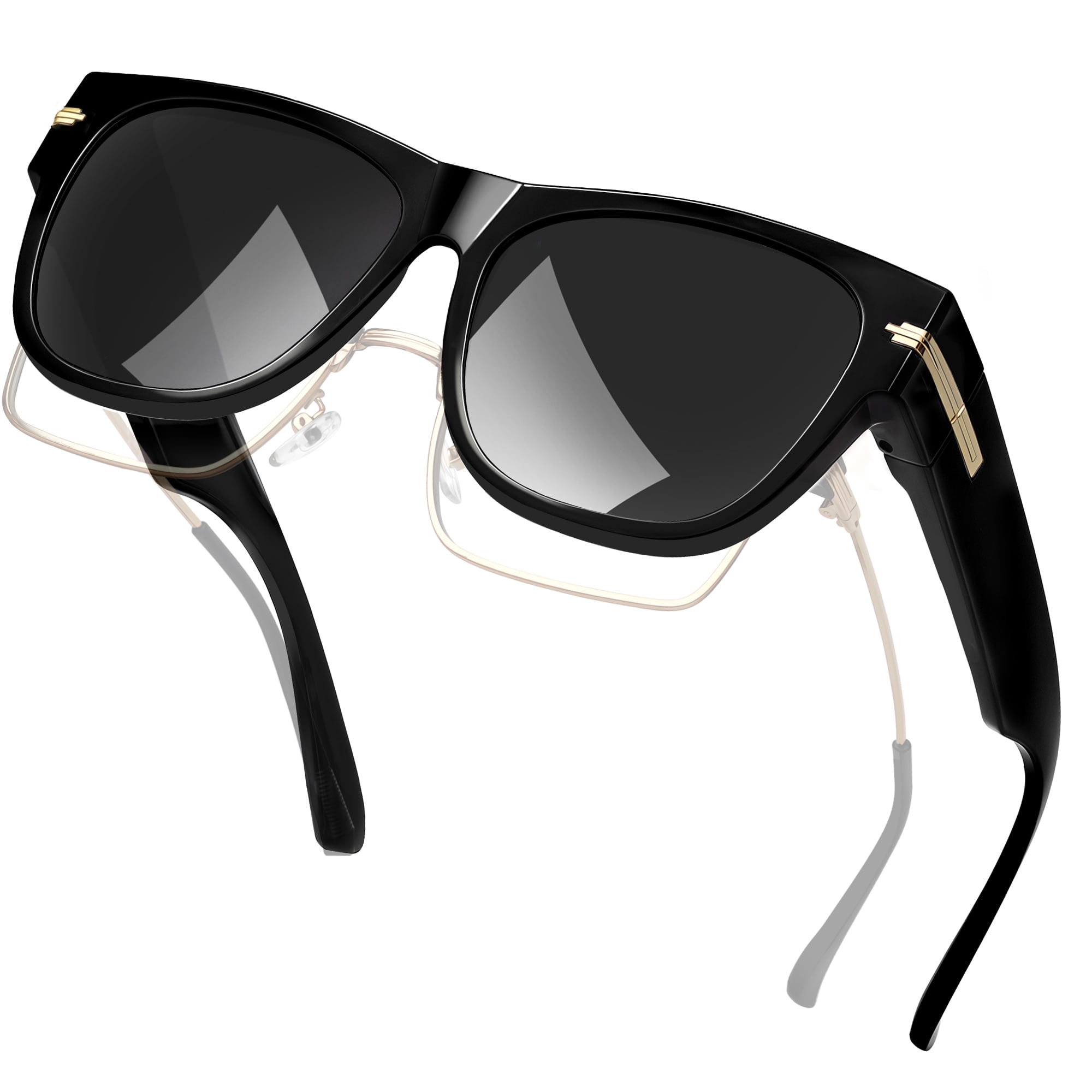 Kanastal Polarized Fit Over Sunglasses, Square Wraparound Shades, UV400 ...