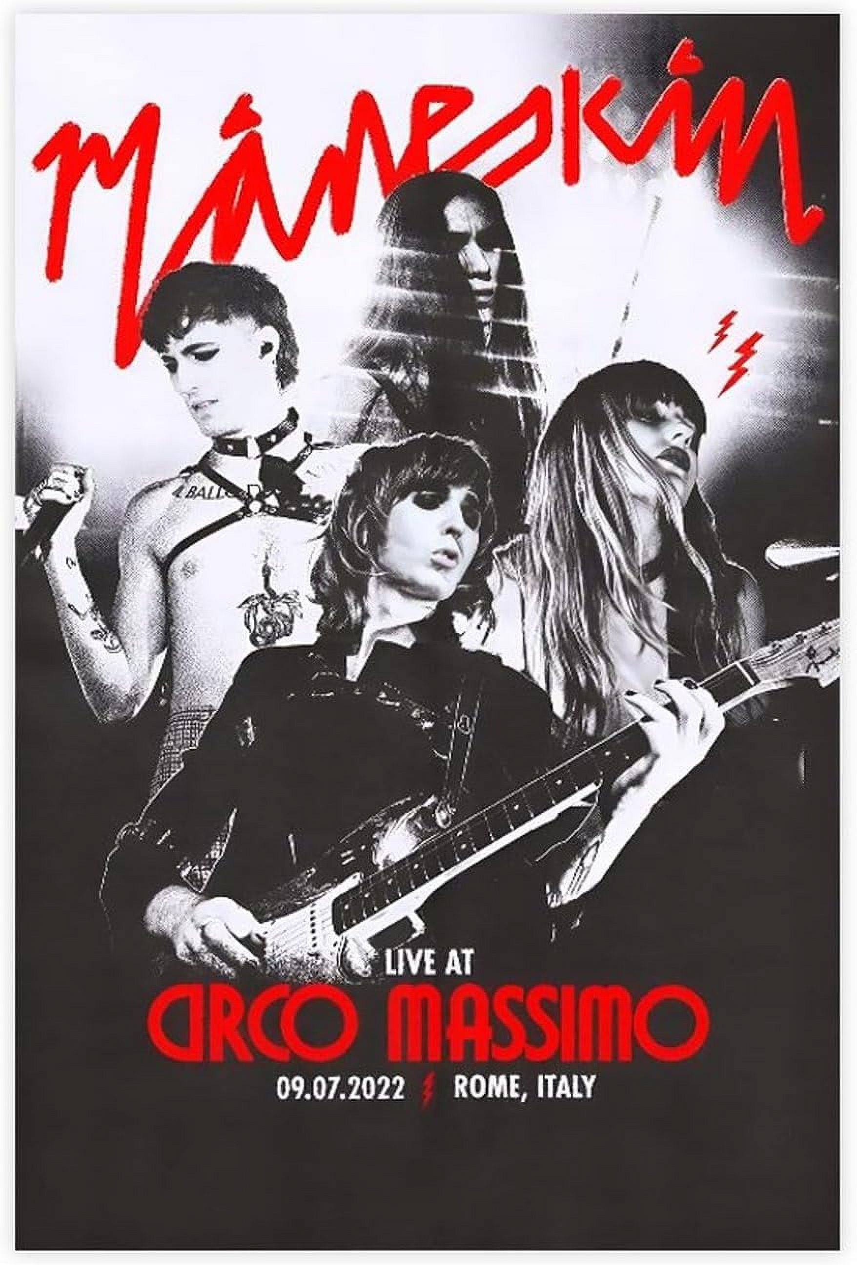 KANCH Rock Band Maneskin Poster Live At Circo Massimo Music Posters ...