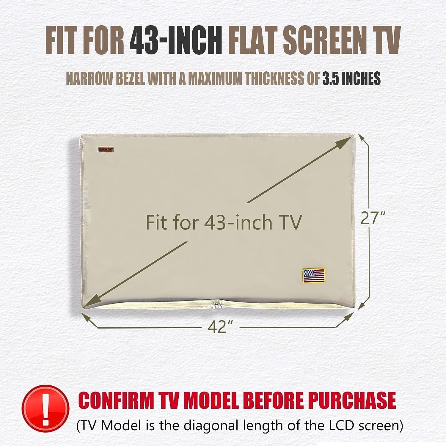 KANCOKIT 600D Outdoor TV Cover Waterproof Flat Television Protector 43 ...