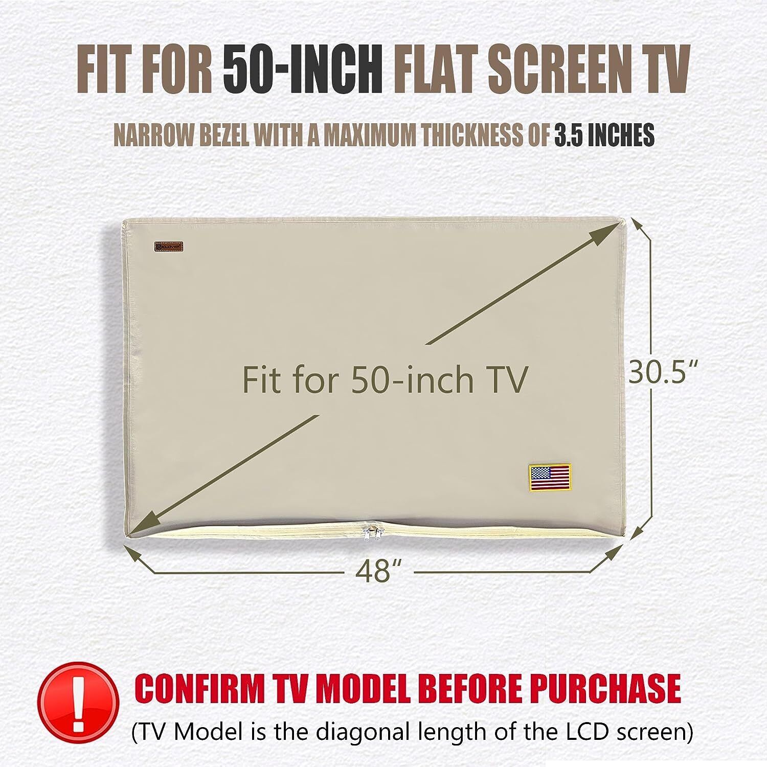 KANCOKIT 600D Outdoor TV Cover Waterproof Flat Television Protector 43 ...