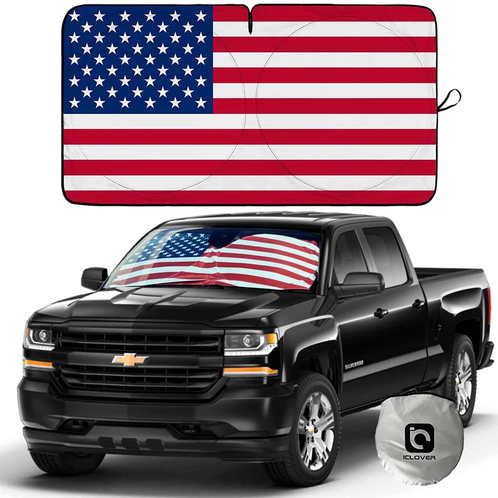 KANCOKIT Universal USA Americana Flag Car Windshield Sun Shade ...