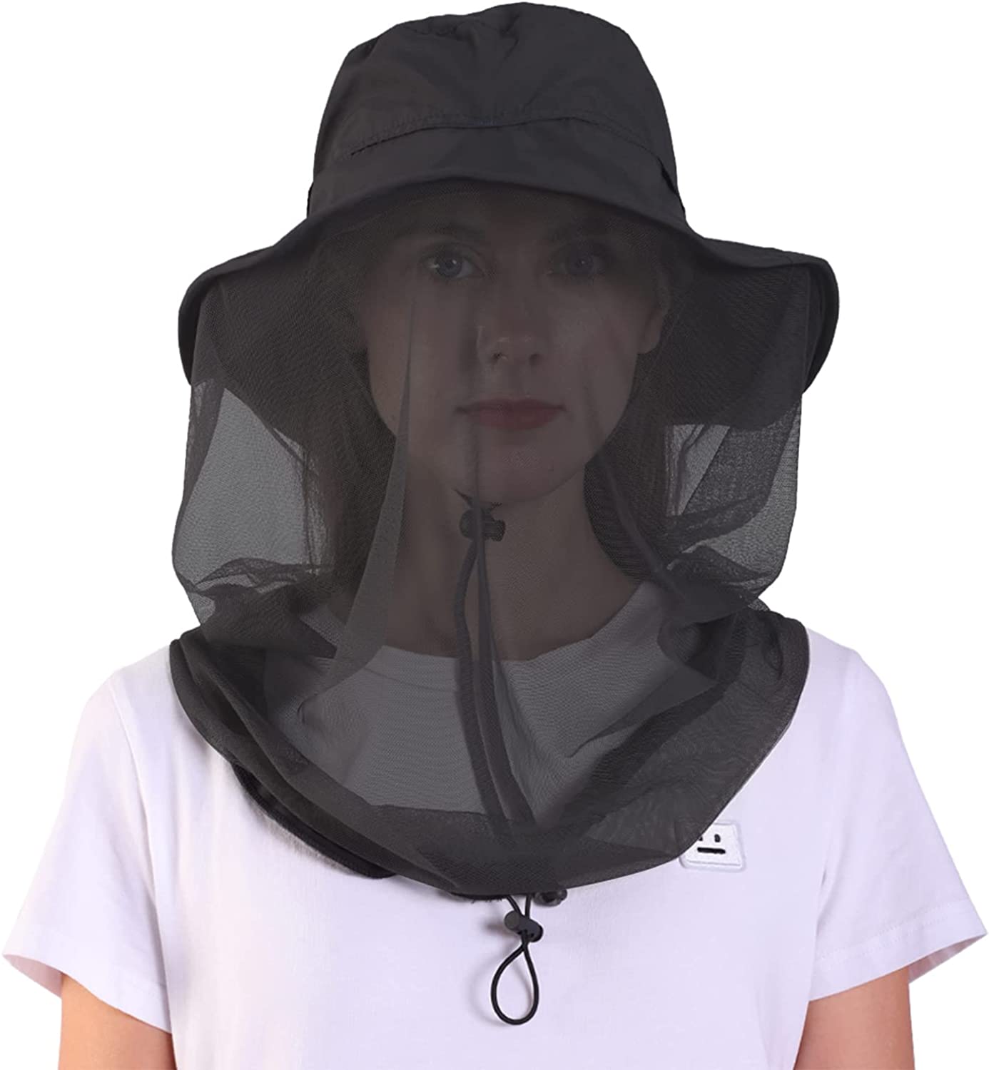 KANCOKIT Anti Mosquito Bug Bee Insect Net Hat Fishing Hidden Mesh Cap ...