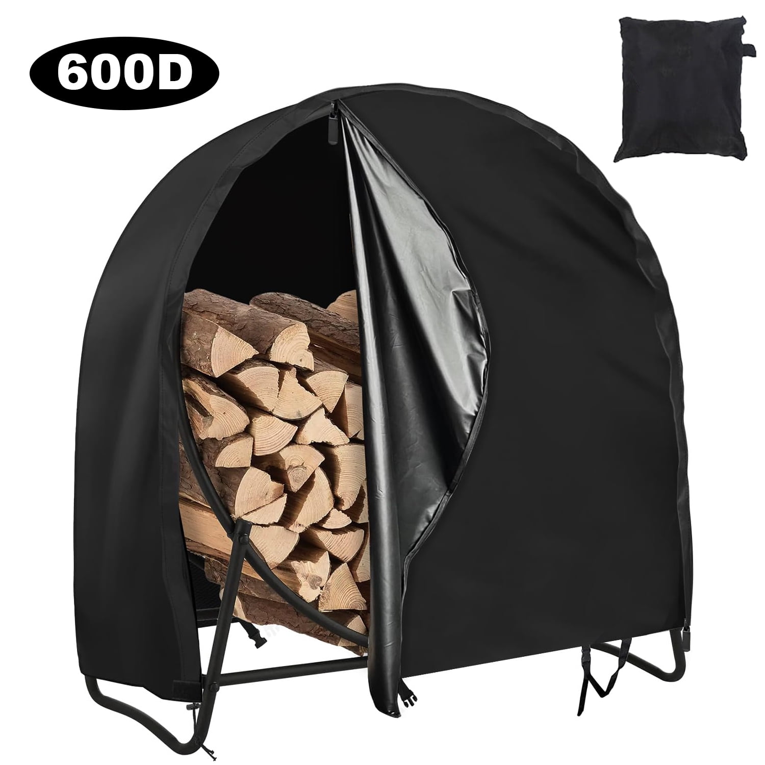 KANCOKIT Firewood Log Hoop Cover 40 Inch, 600D Heavy Duty Outdoor ...
