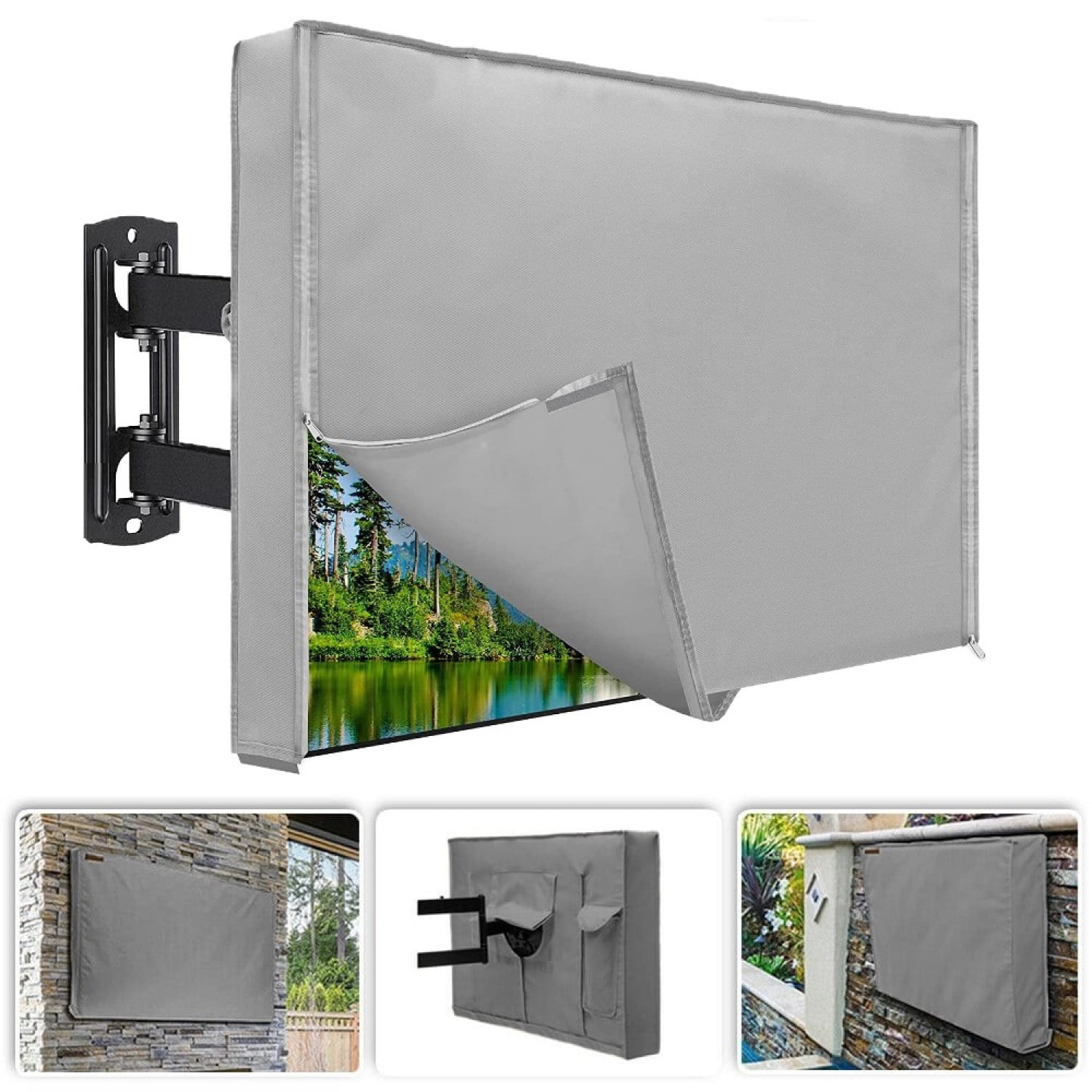 KANCOKIT Outdoor TV Cover 50inch, 600D Weatherproof Outside Television ...