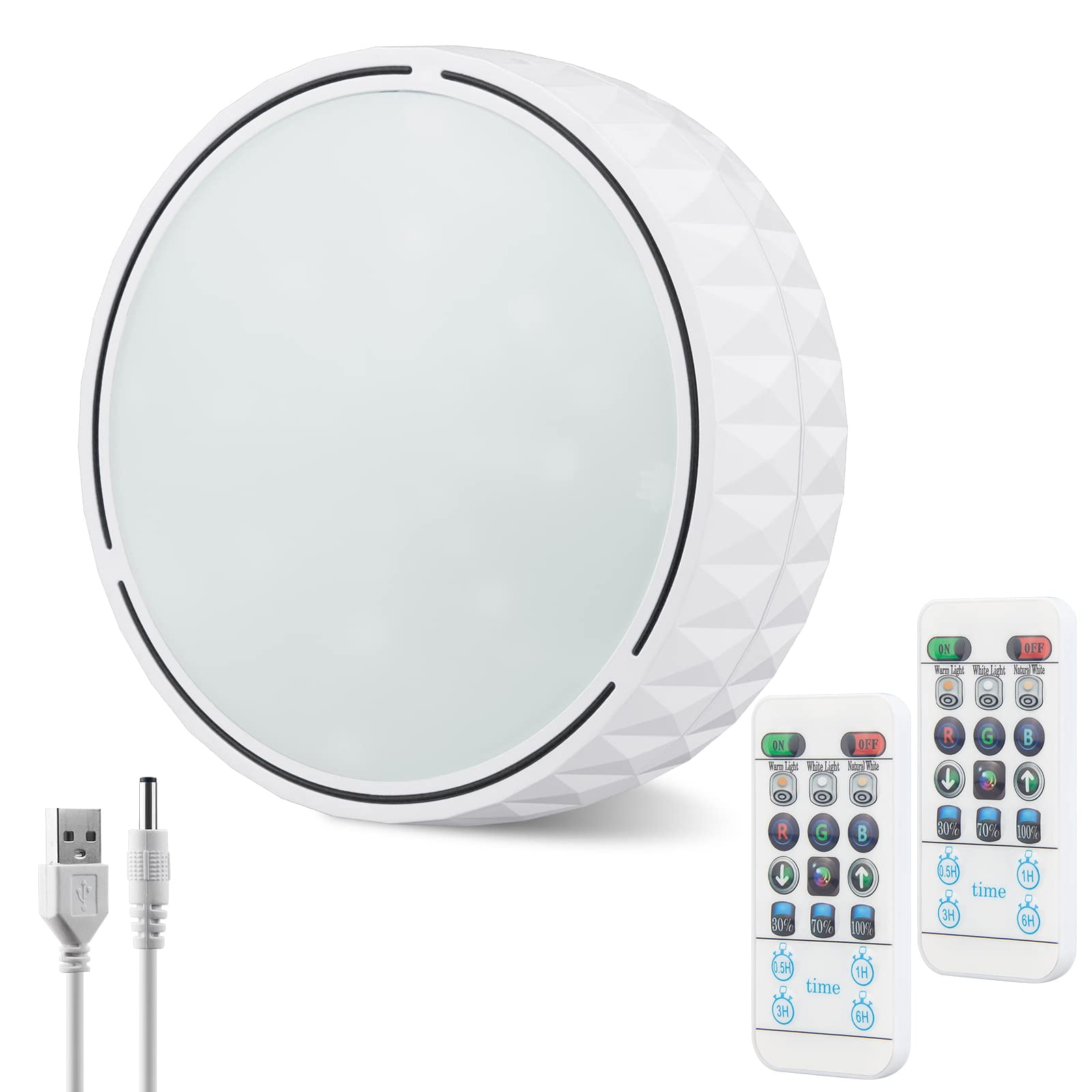 KANESIKI Wireless Shower Light Battery Operated, LED Ceiling Light with ...
