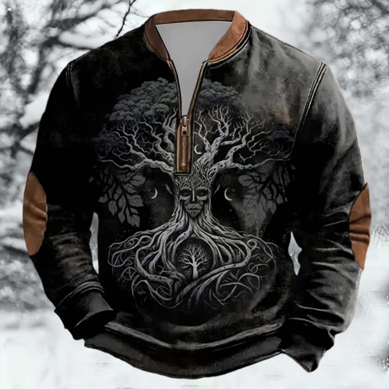 KANG Age Norse Mythology Midweight Pullover Sweater For With Half Zip ...