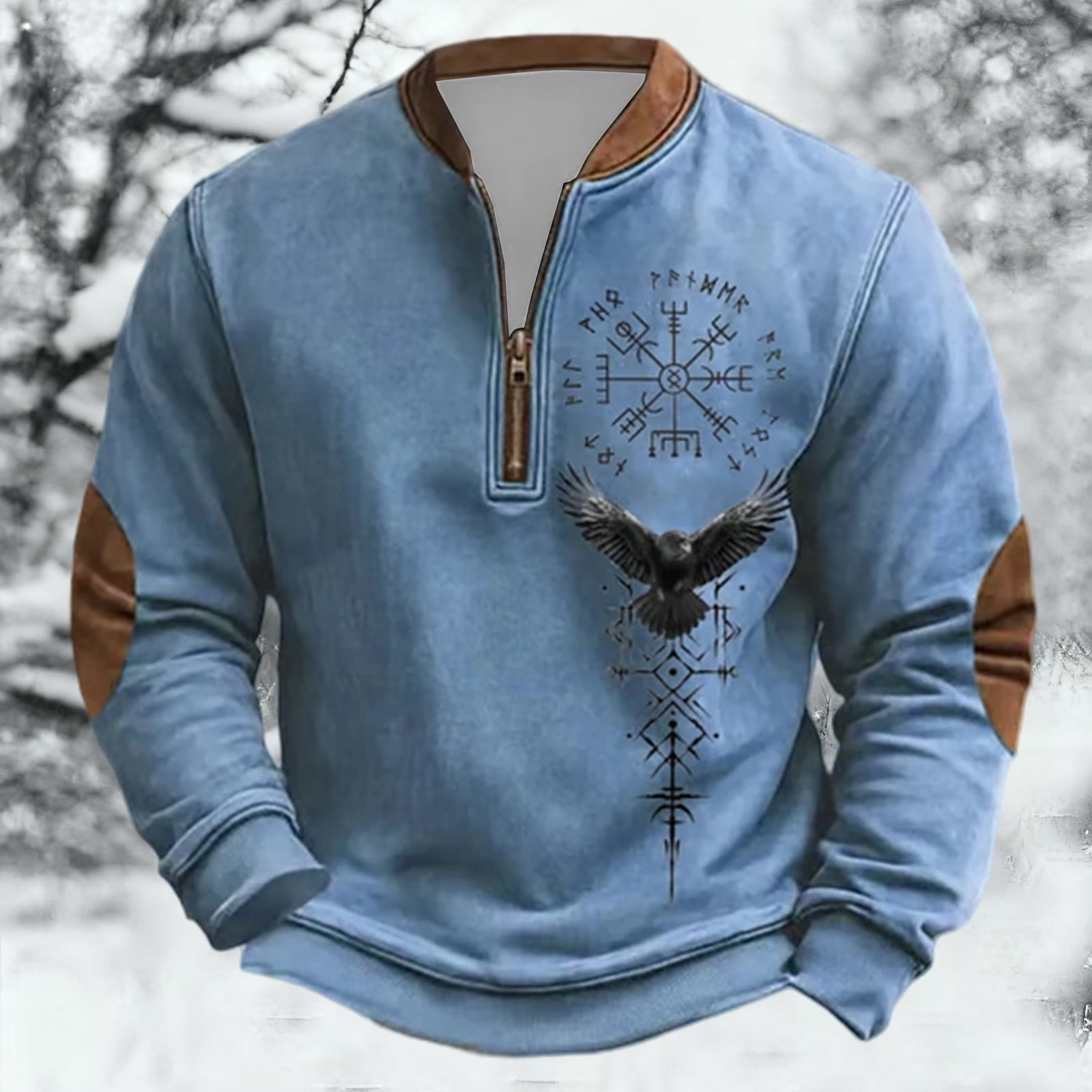 KANG Age Norse Mythology Midweight Pullover Sweater For With Half Zip ...