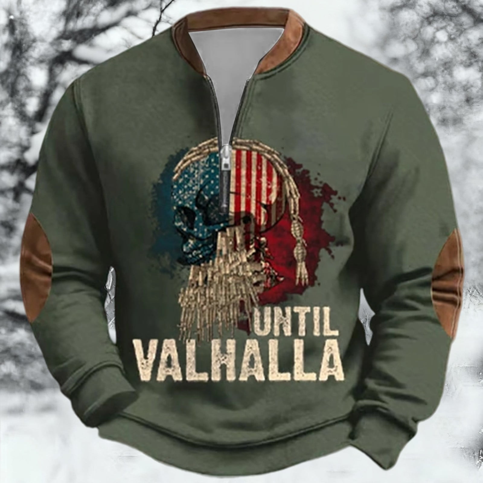 KANG Age Norse Mythology Midweight Pullover Sweater For With Half Zip ...