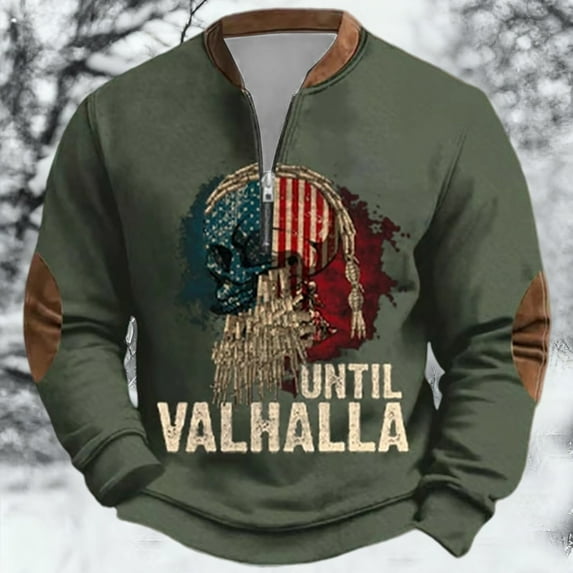 KANG Age Norse Mythology Midweight Pullover Sweater For With Half Zip ...