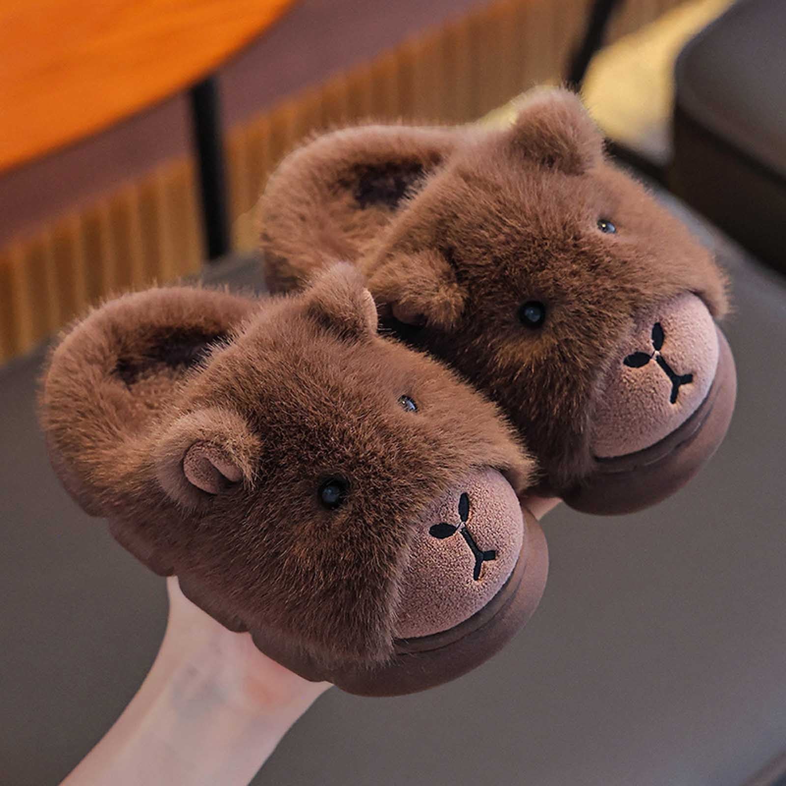 KANG Cozy Winter Kids Slippers With Cute Cartoon Design For Girls ...